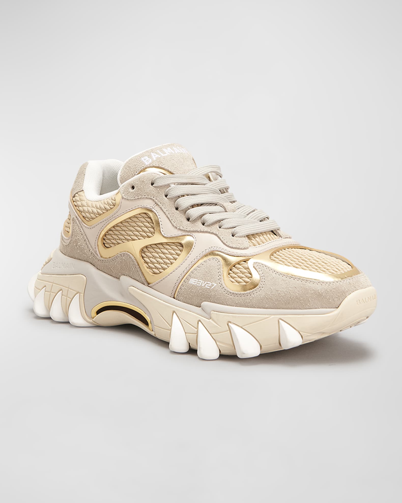 Balmain B-East Leather Fashion Sneakers | Neiman Marcus