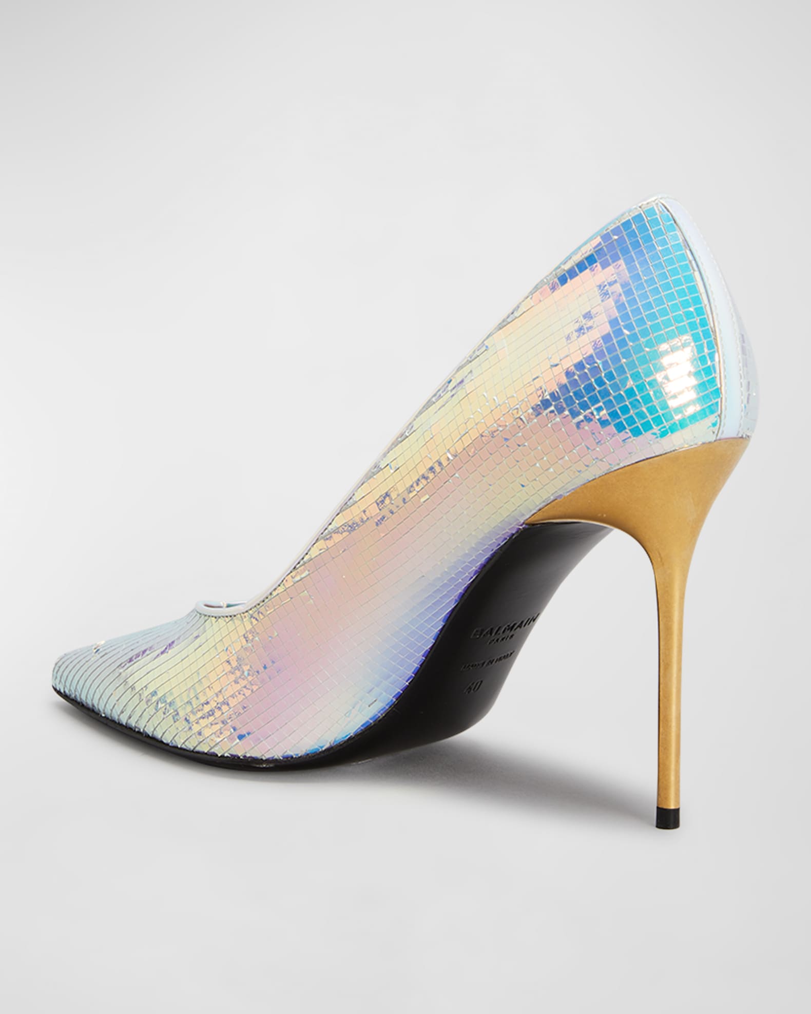 Balmain Ruby Iridescent Metallic-Heel Pumps | Neiman Marcus