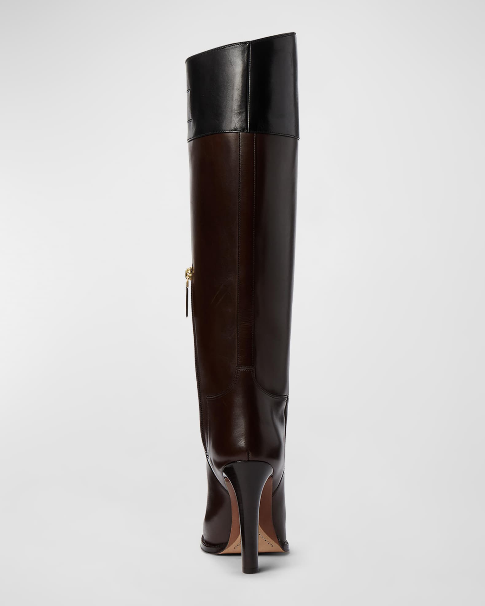 Ralph Lauren Collection Reese Bicolor Square-Toe Stiletto Boots ...