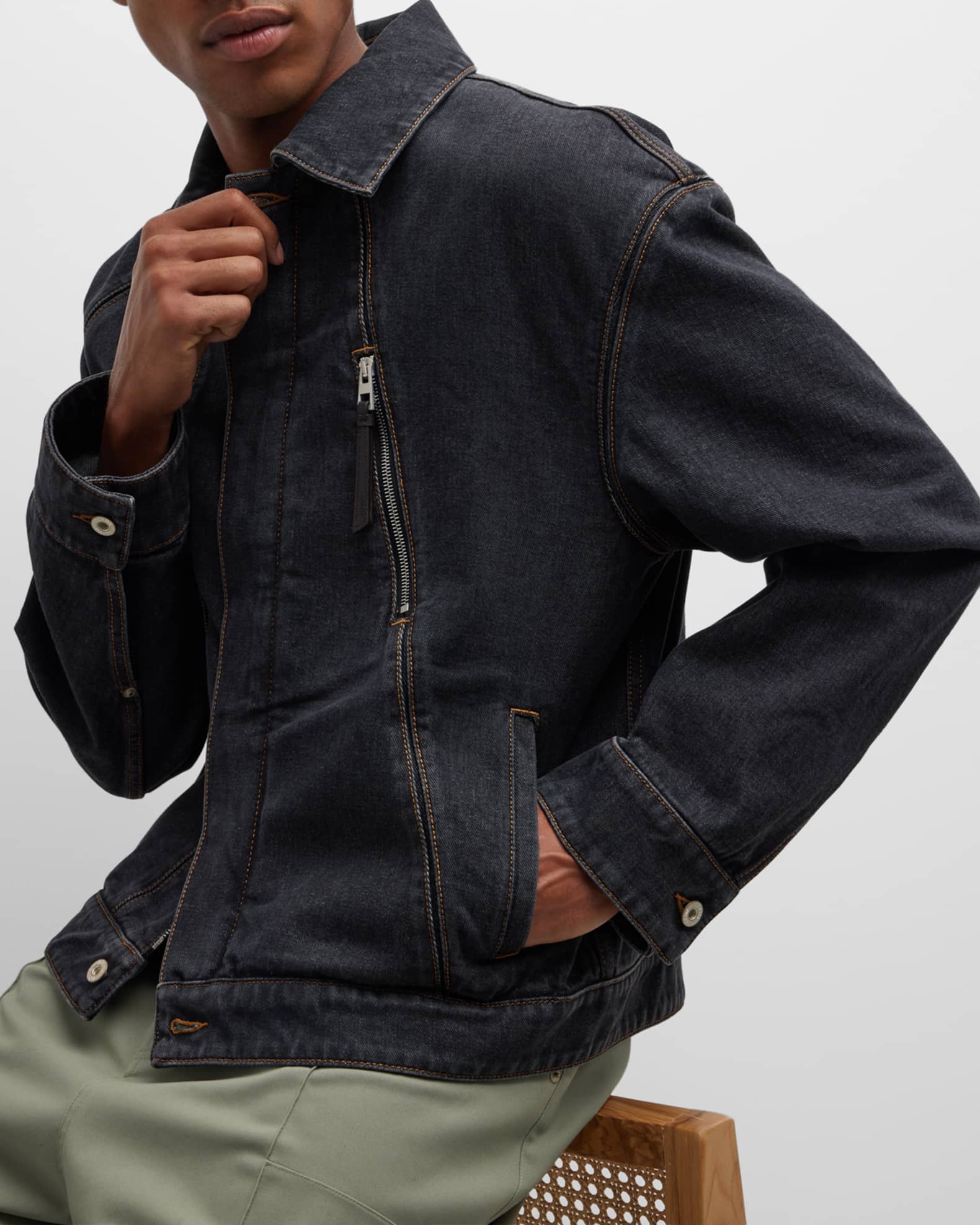 Loewe Men's Puzzle Denim Jacket | Neiman Marcus