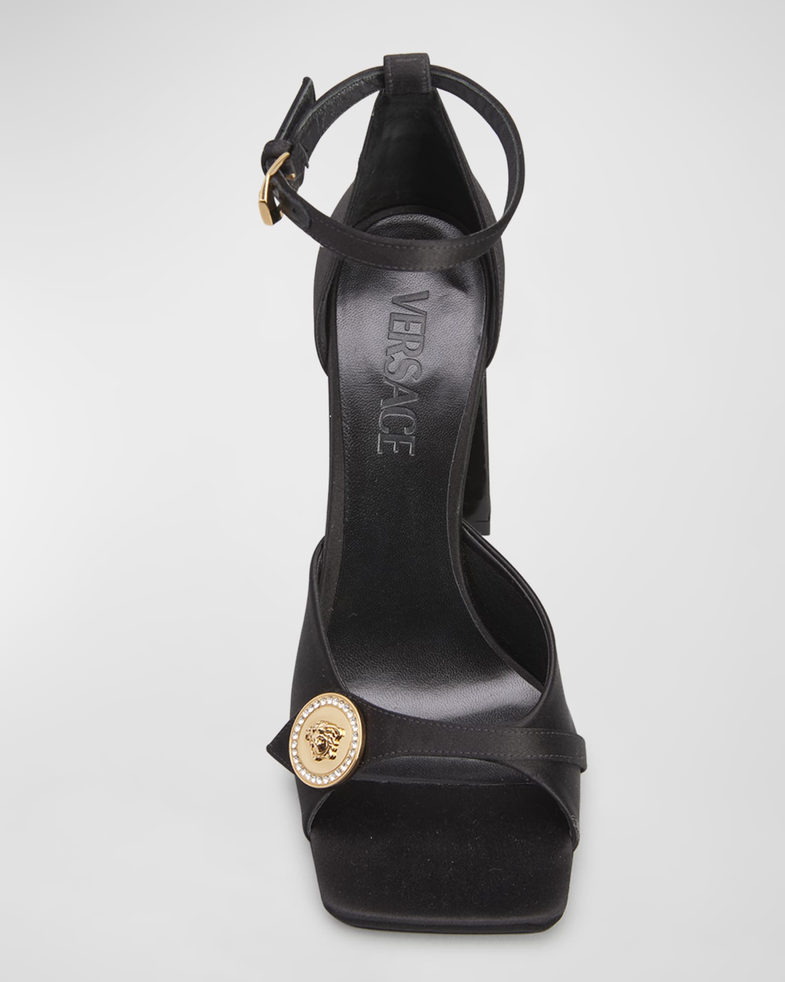 Versace Medusa Medallion Ankle-Strap Sandals | Neiman Marcus