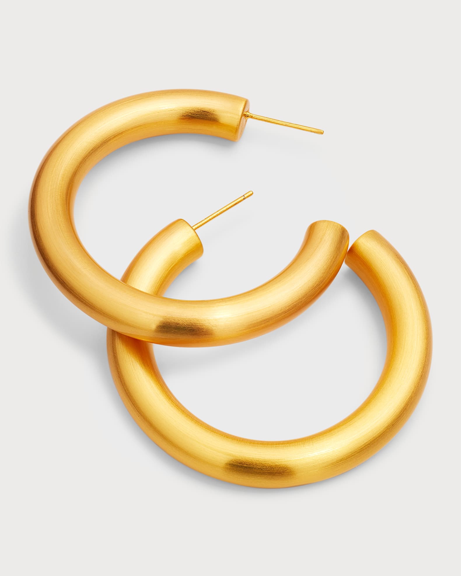 NEST Jewelry 24K Gold-Plated Hollow Hoop Earrings | Neiman Marcus