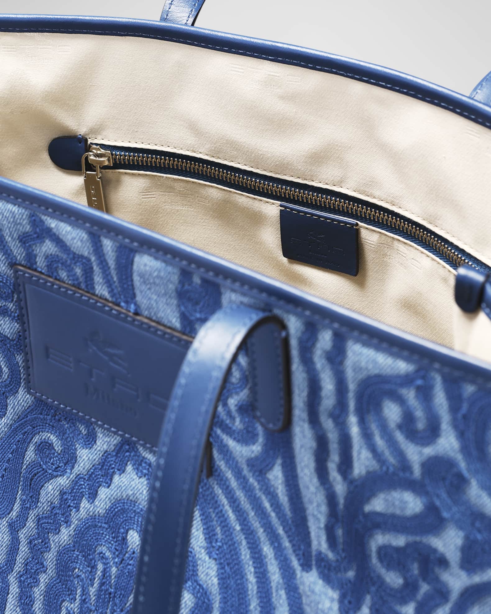 Etro Globetrotter Denim Tote Bag | Neiman Marcus