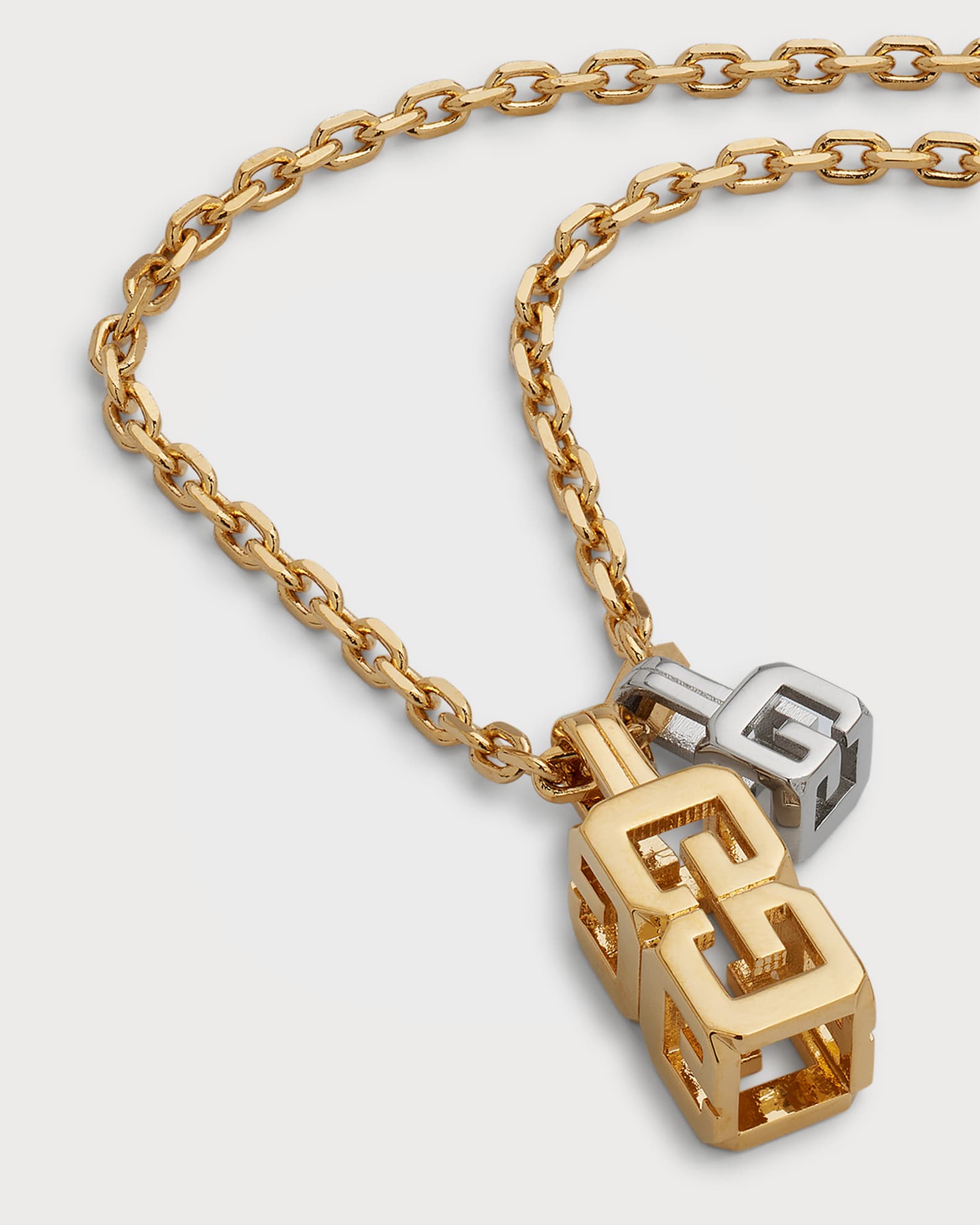 Givenchy G Cube Mixed Metal Pendant Necklace | Neiman Marcus
