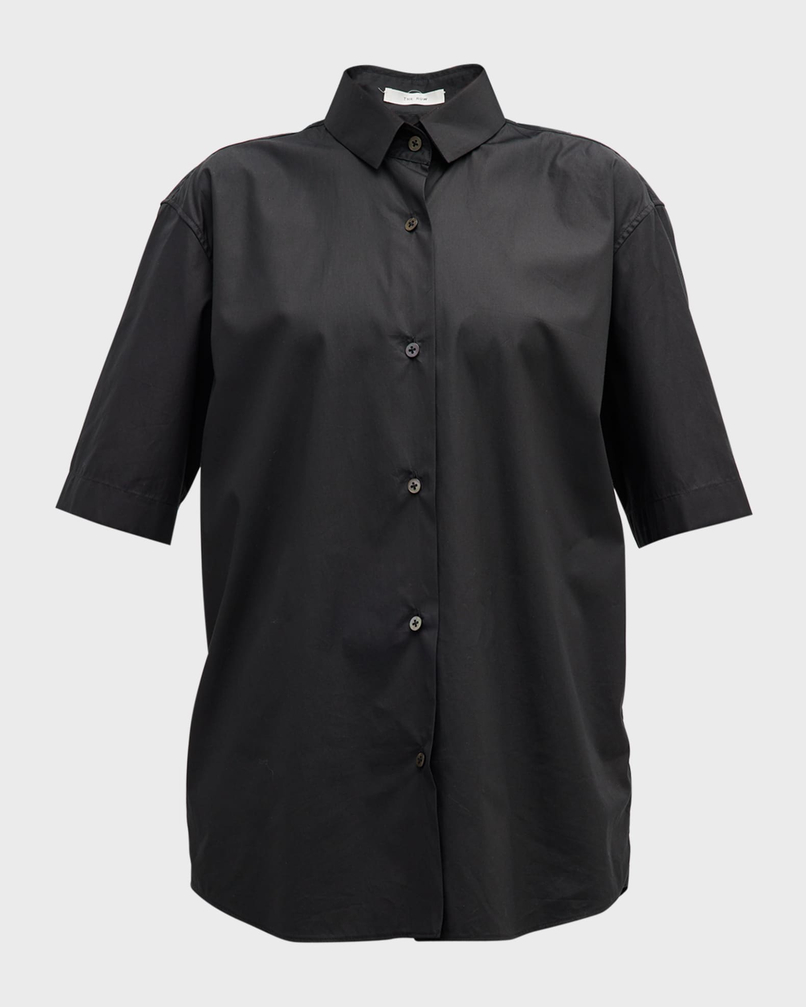 THE ROW Bec Short-Sleeve Button-Front Shirt | Neiman Marcus