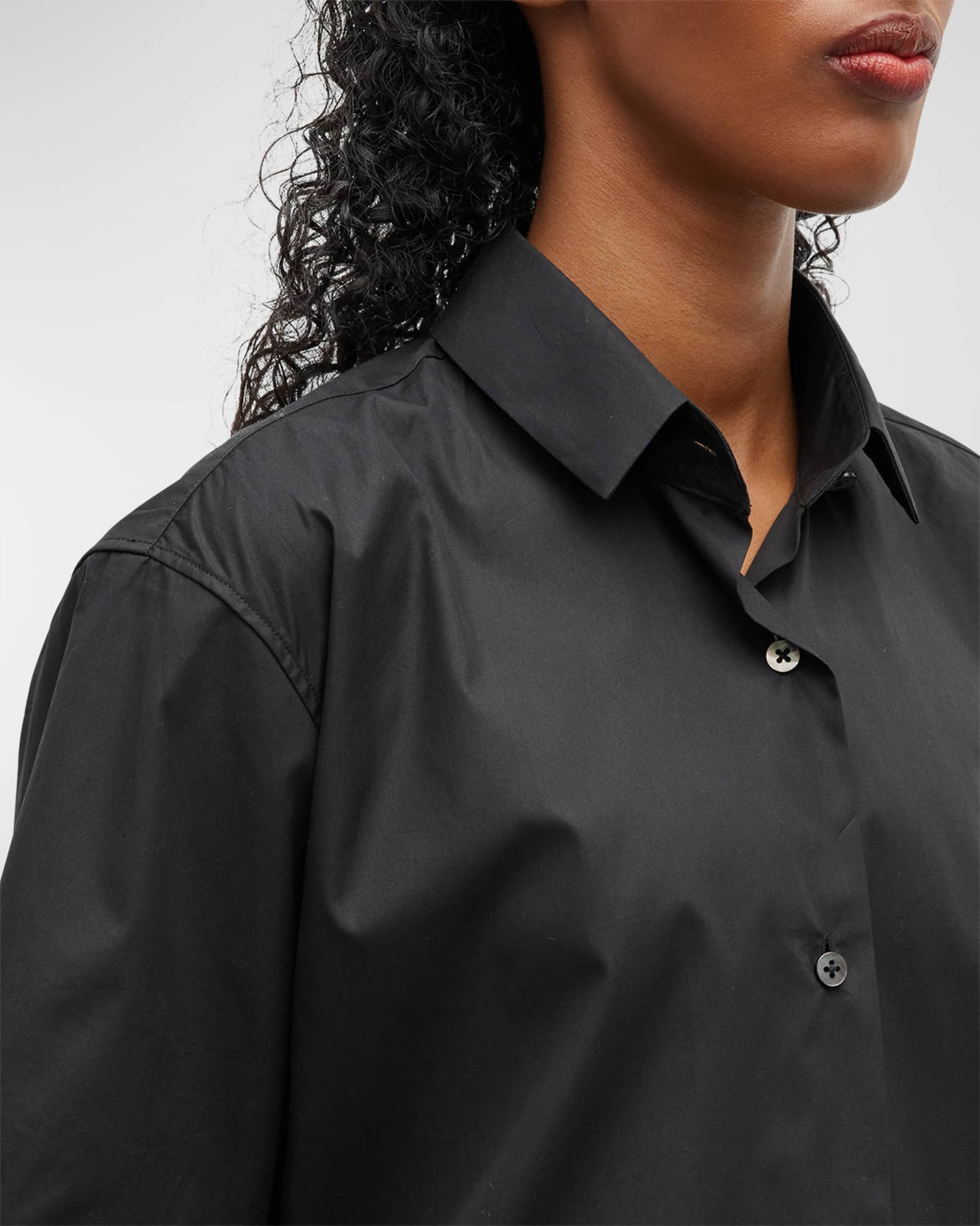 THE ROW Bec Short-Sleeve Button-Front Shirt | Neiman Marcus