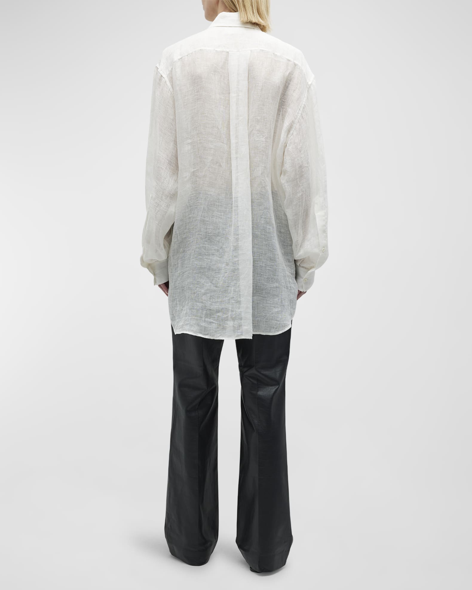 THE ROW Brant Linen Button-Front Shirt | Neiman Marcus