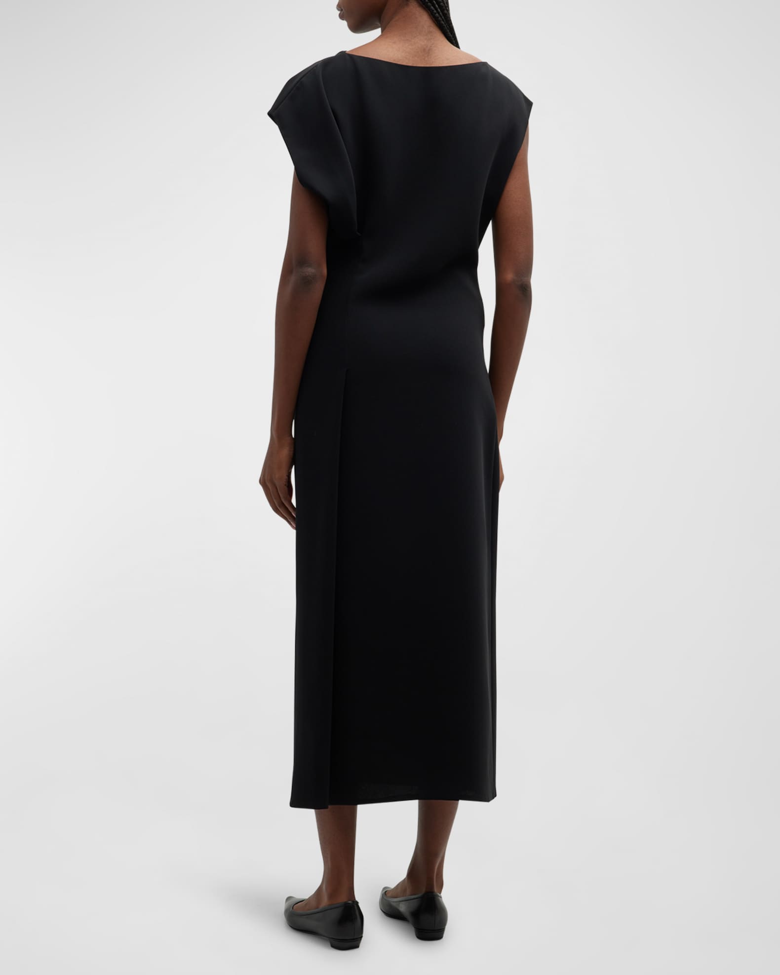 THE ROW Blathine Cap-Sleeve Midi Dress | Neiman Marcus