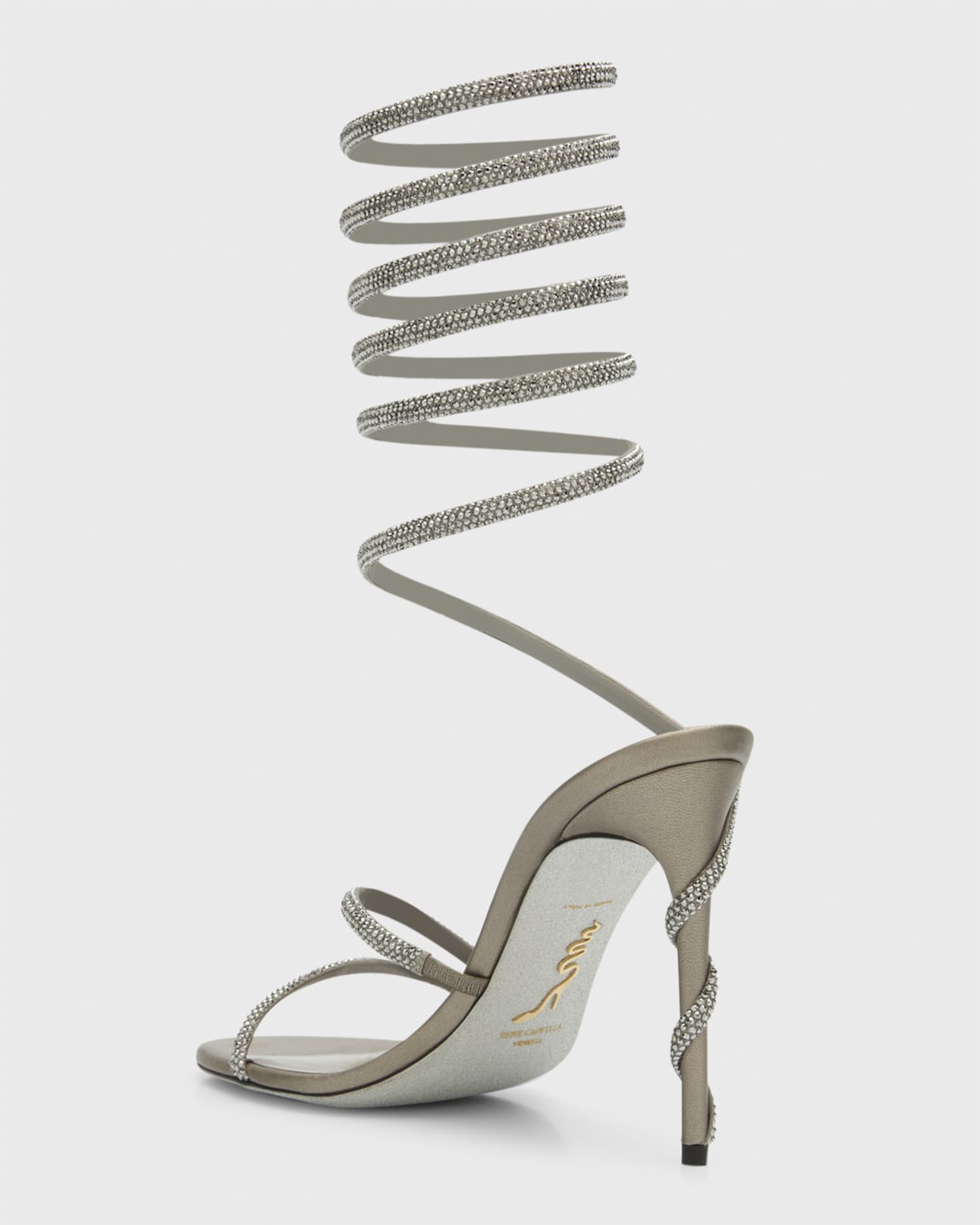 Rene Caovilla Strass Snake-Wrap Sandals | Neiman Marcus