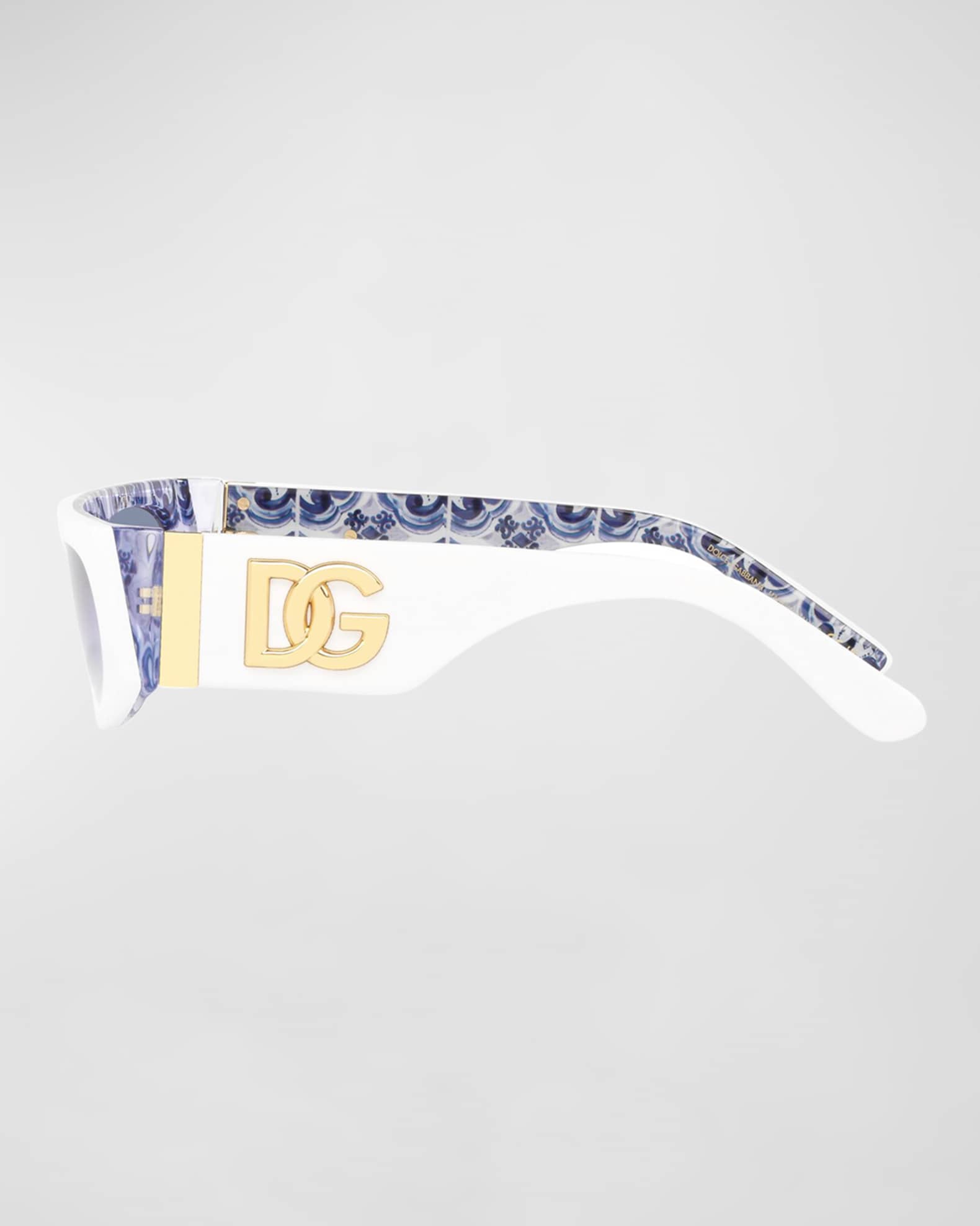 Dolce&Gabbana Interlocking DG Logo Rectangle Acetate Sunglasses ...
