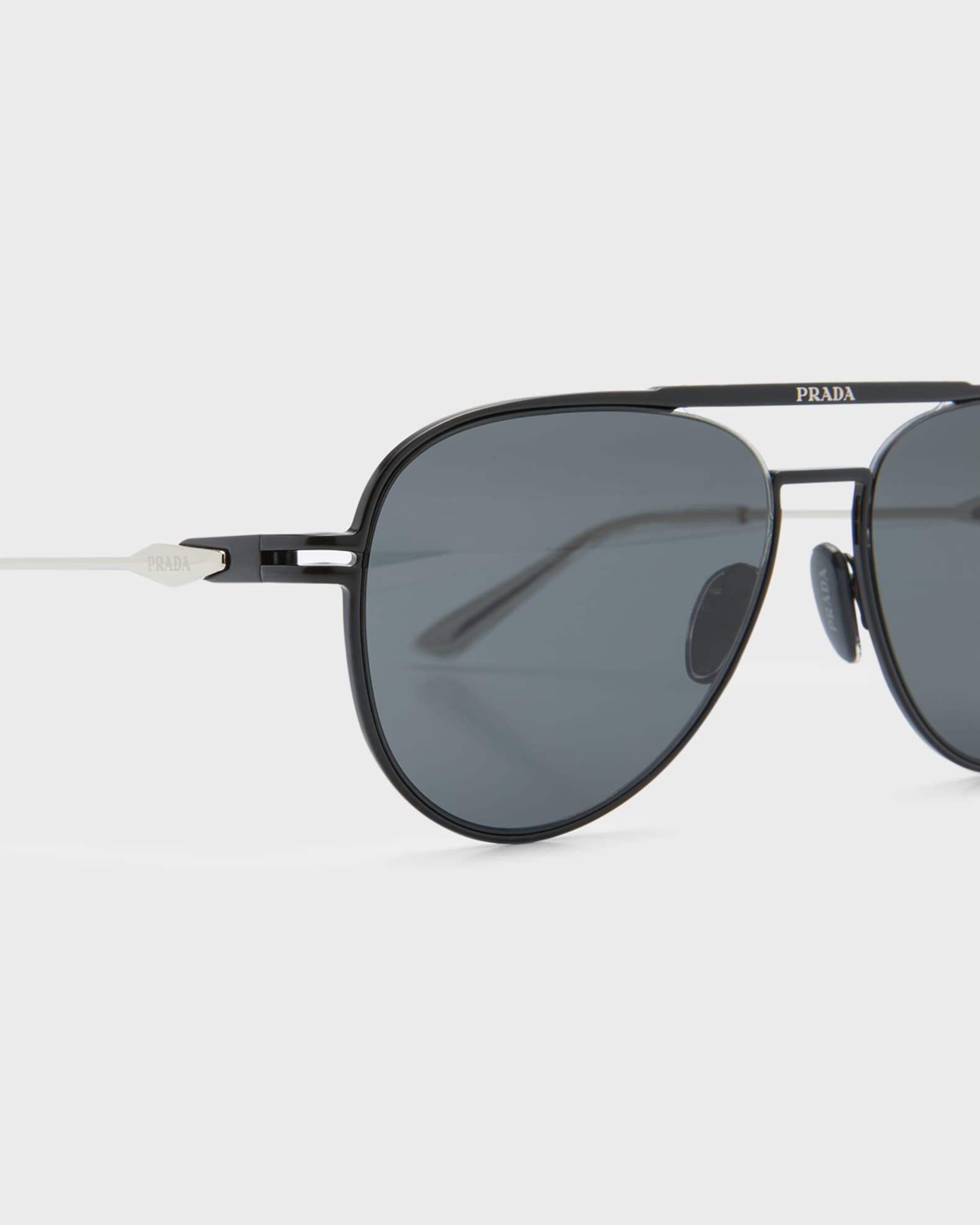 Prada Men's Double-Bridge Metal Aviator Sunglasses | Neiman Marcus