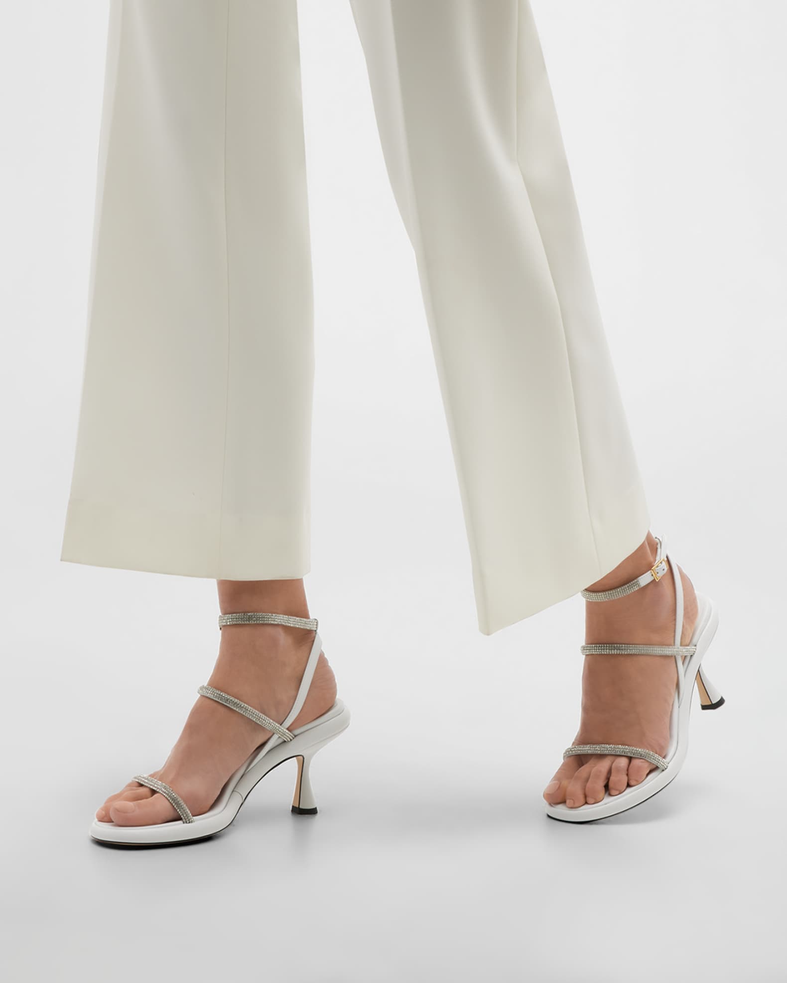 Wandler June Crystal Ankle-Strap Sandals | Neiman Marcus