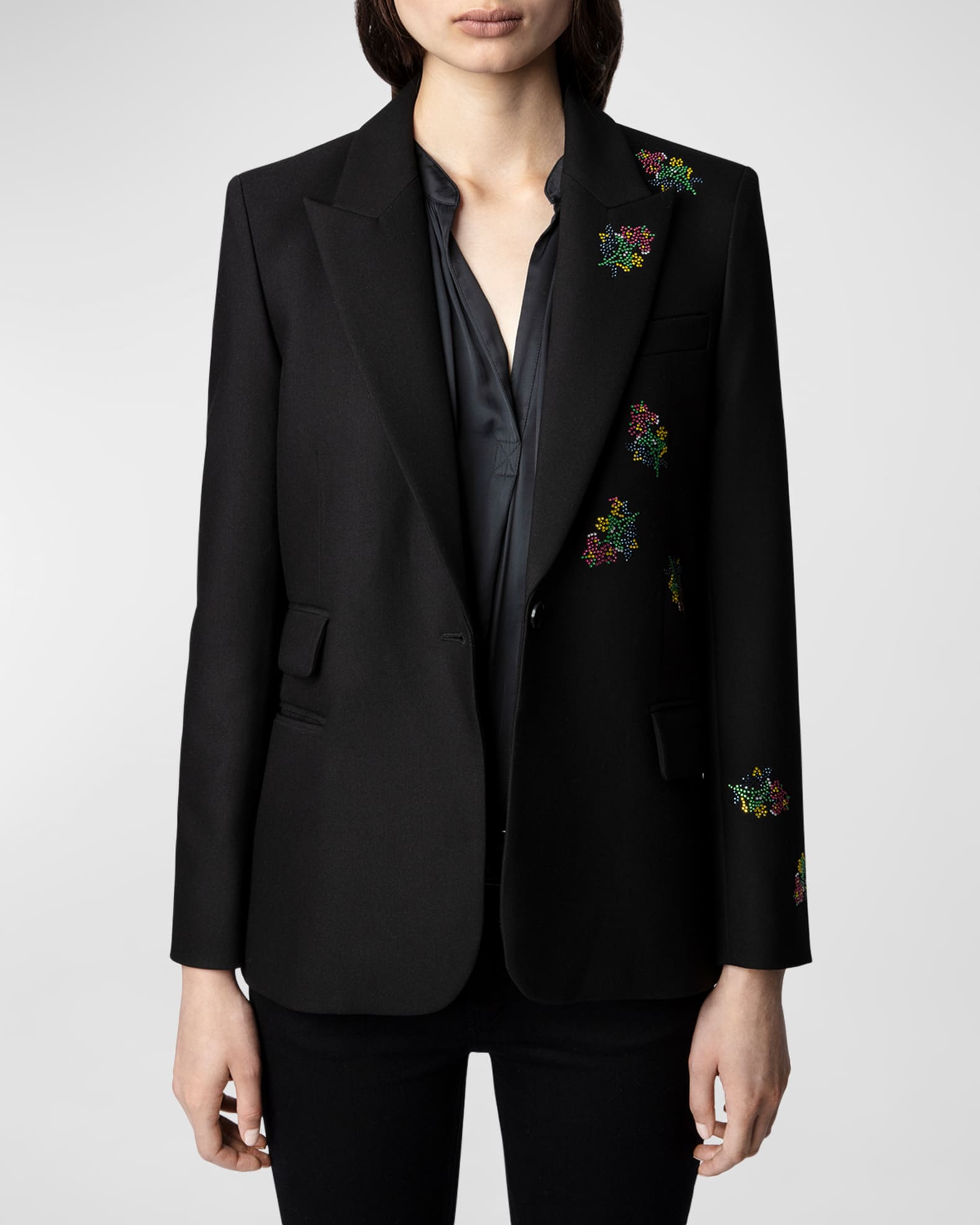 Zadig & Voltaire Venus Diamanté Flower Blazer | Neiman Marcus