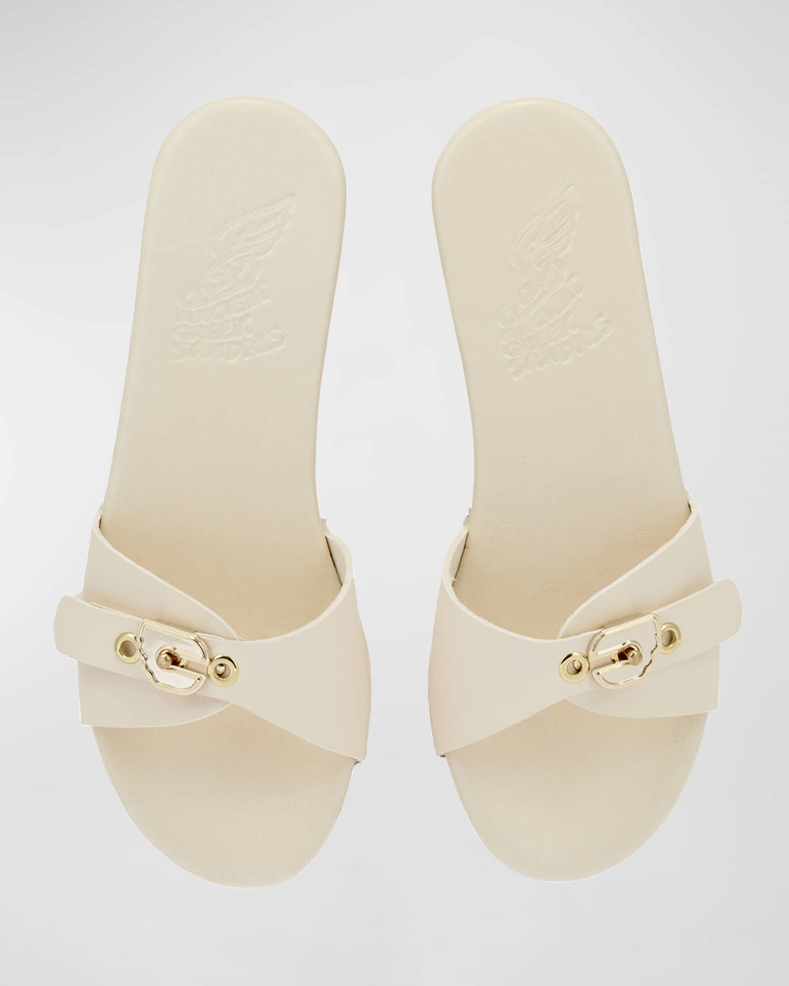 Ancient Greek Sandals Omia Leather Buckle Clog Sandals | Neiman Marcus