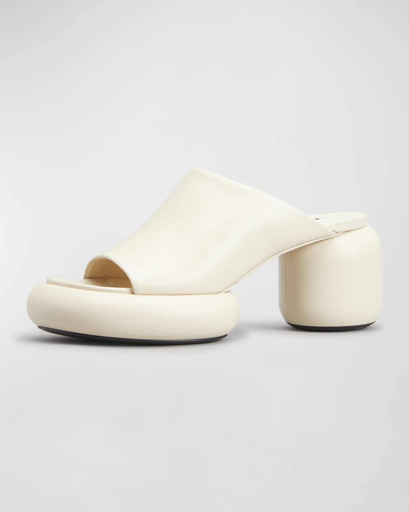 Jil Sander Tripon Leather Platform Mules | Neiman Marcus