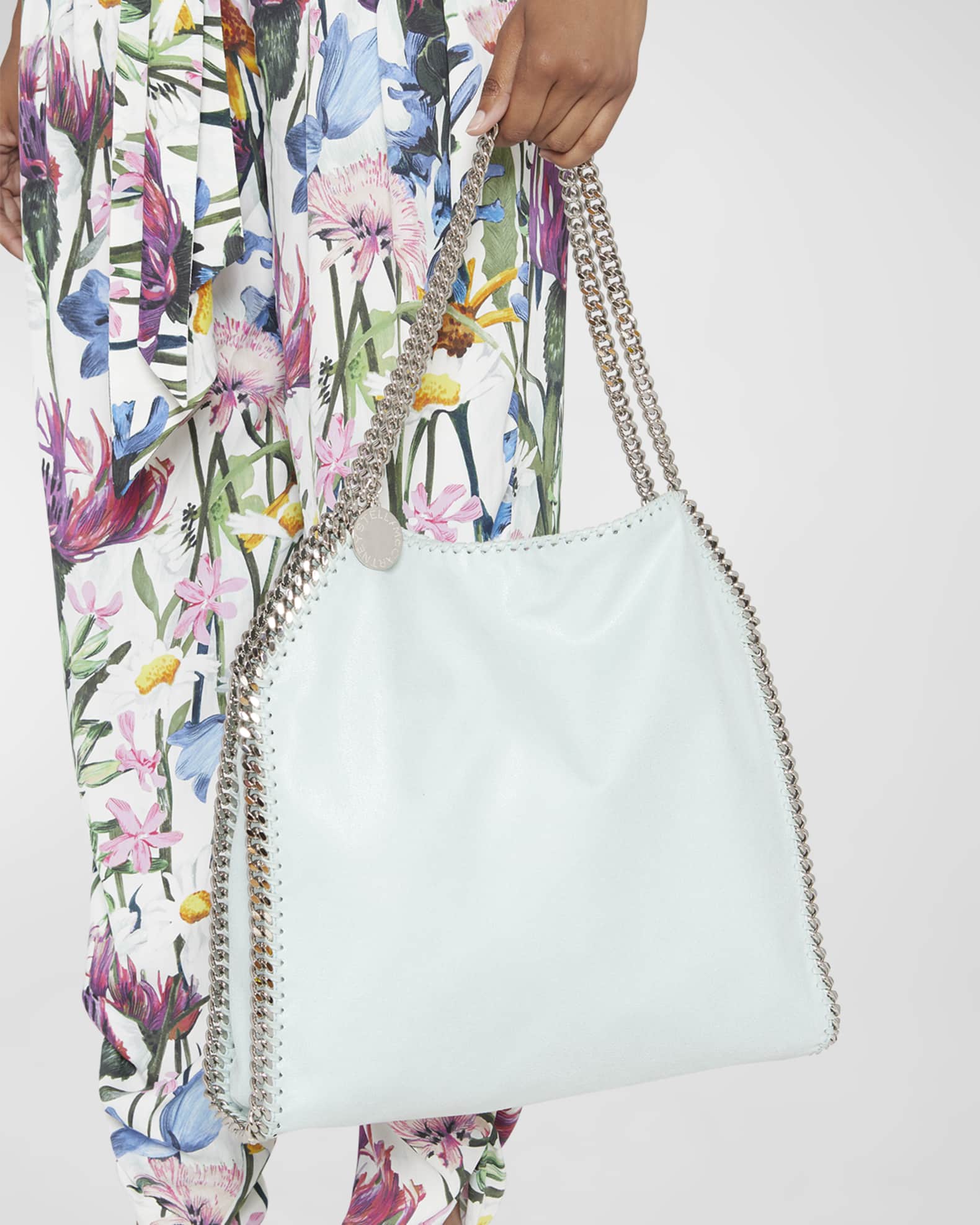 Stella McCartney Small Eco Shaggy Deer Chain Tote Bag | Neiman Marcus