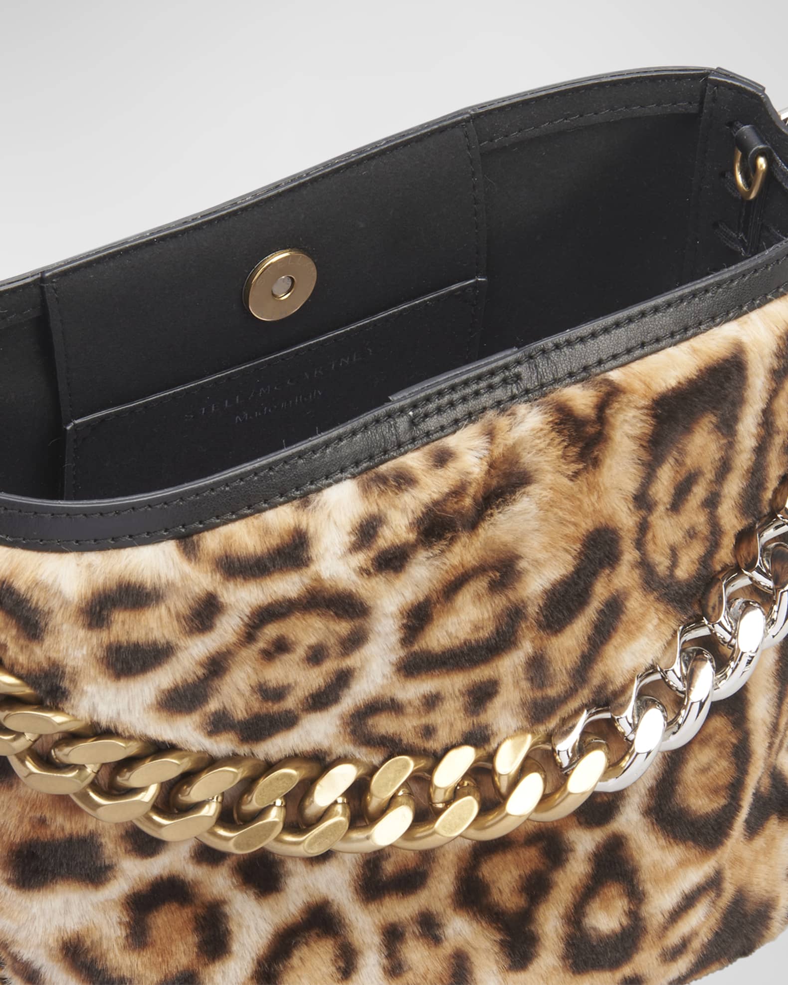 Stella McCartney Leopard Faux-Fur Shoulder Bag | Neiman Marcus