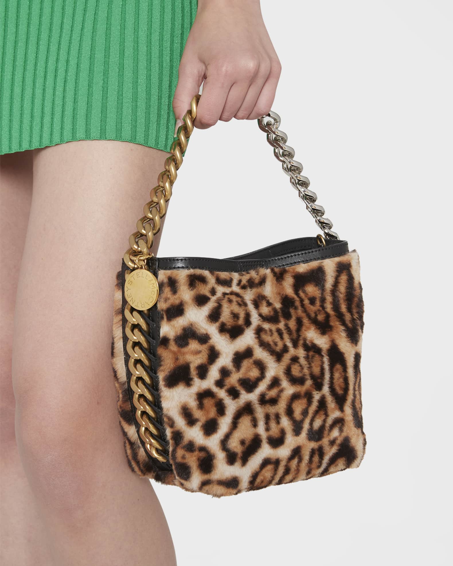 Stella McCartney Leopard Faux-Fur Shoulder Bag | Neiman Marcus