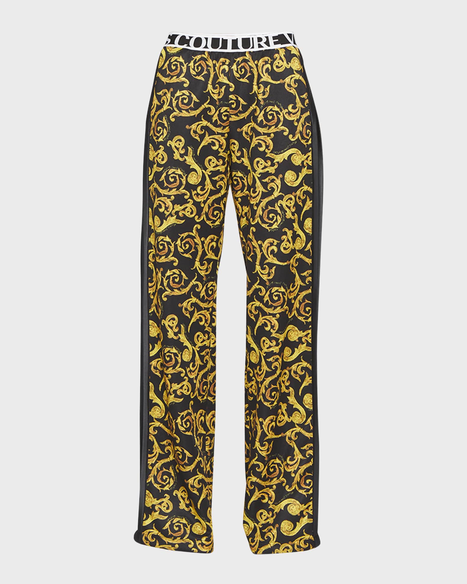 Versace Jeans Couture Logo Baroque Printed Pants | Neiman Marcus