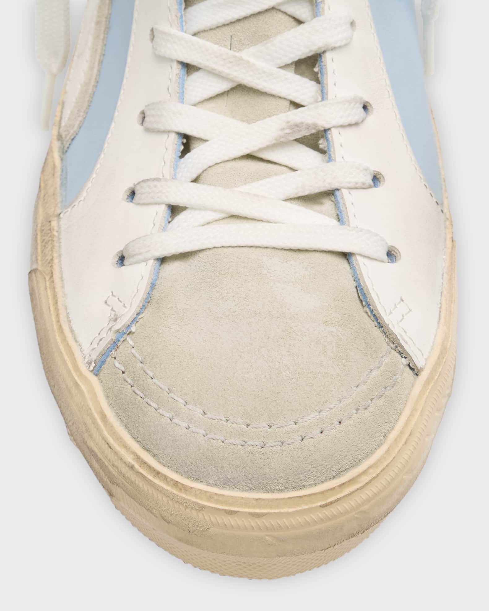 Golden Goose Slide Mid-Top Glitter Leather Sneakers | Neiman Marcus