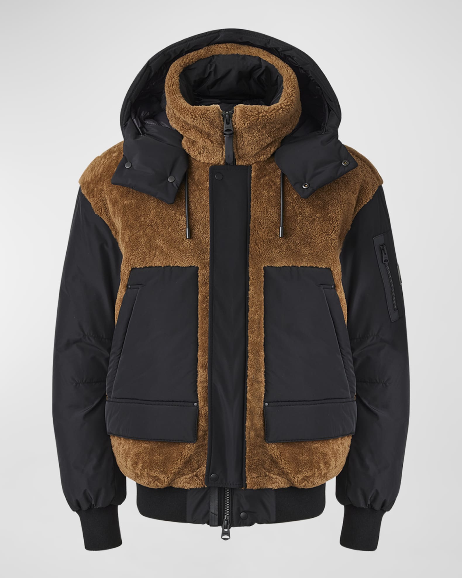 Mackage Men's VIGGO Mixed-Media Bomber Jacket | Neiman Marcus