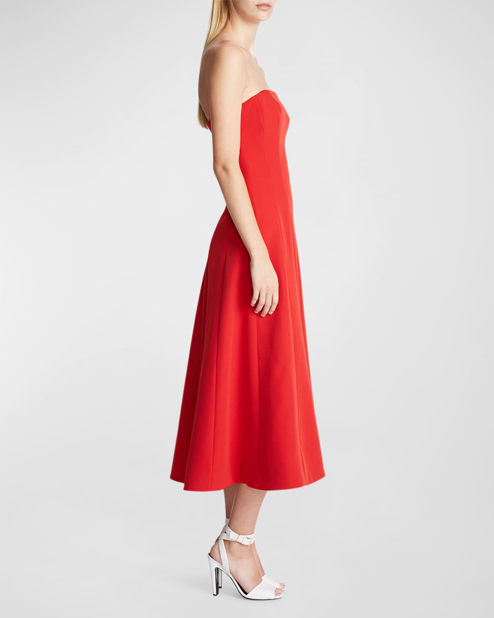 Halston Emelia Strapless Crepe A-Line Dress | Neiman Marcus