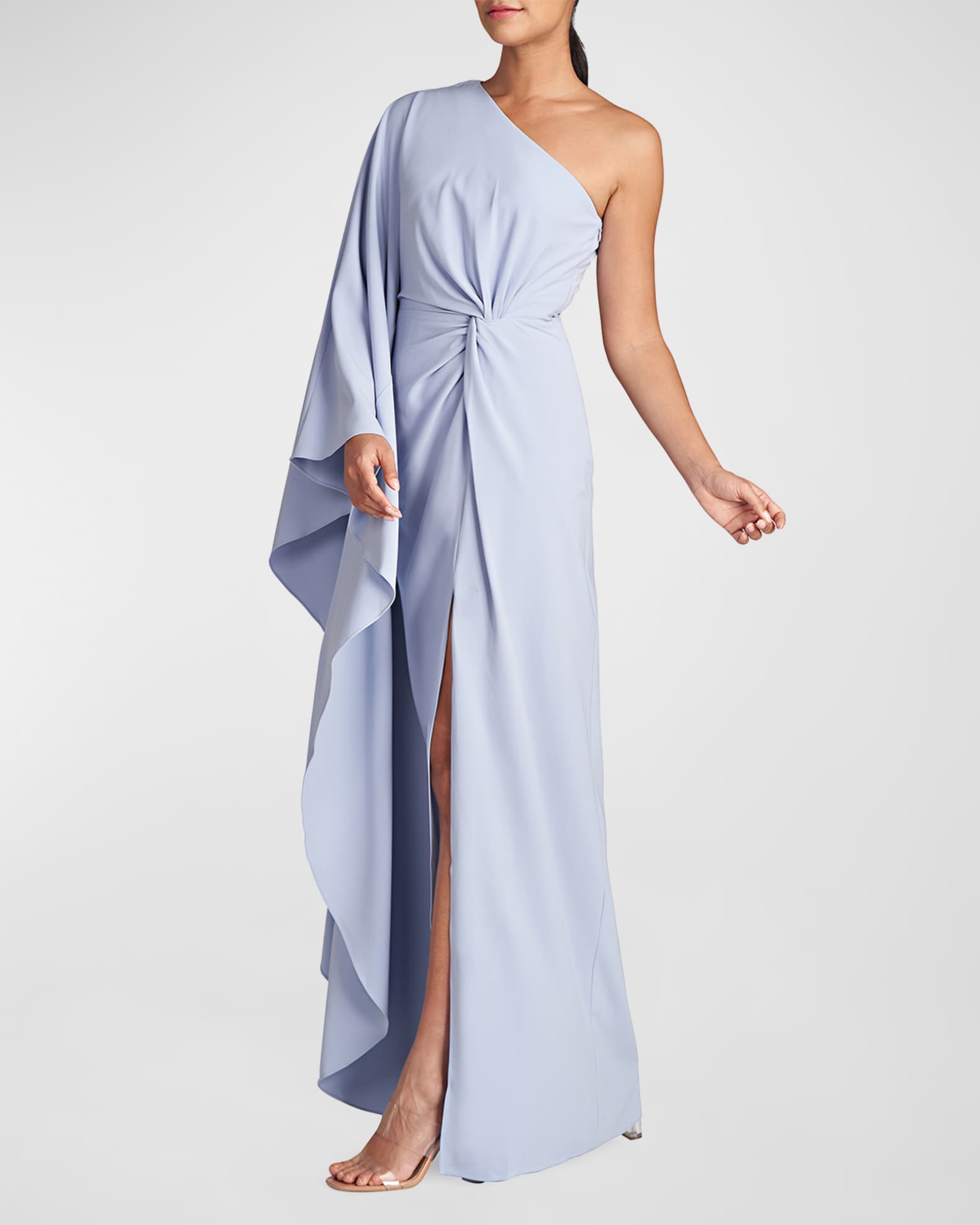 Halston Ariella Draped One-Shoulder Crepe Gown | Neiman Marcus