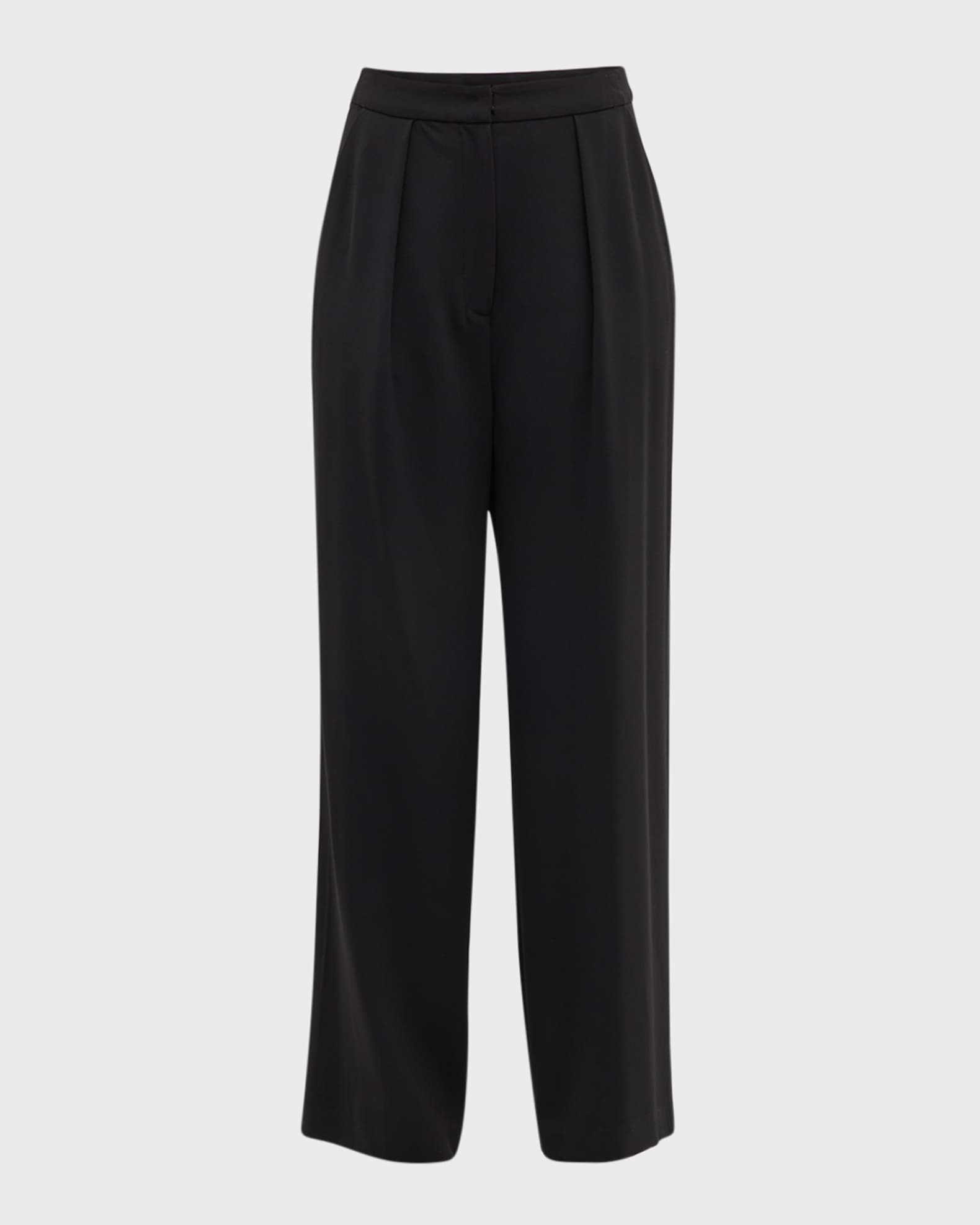 Misook Tailored Wide-Leg Chiffon Pants | Neiman Marcus