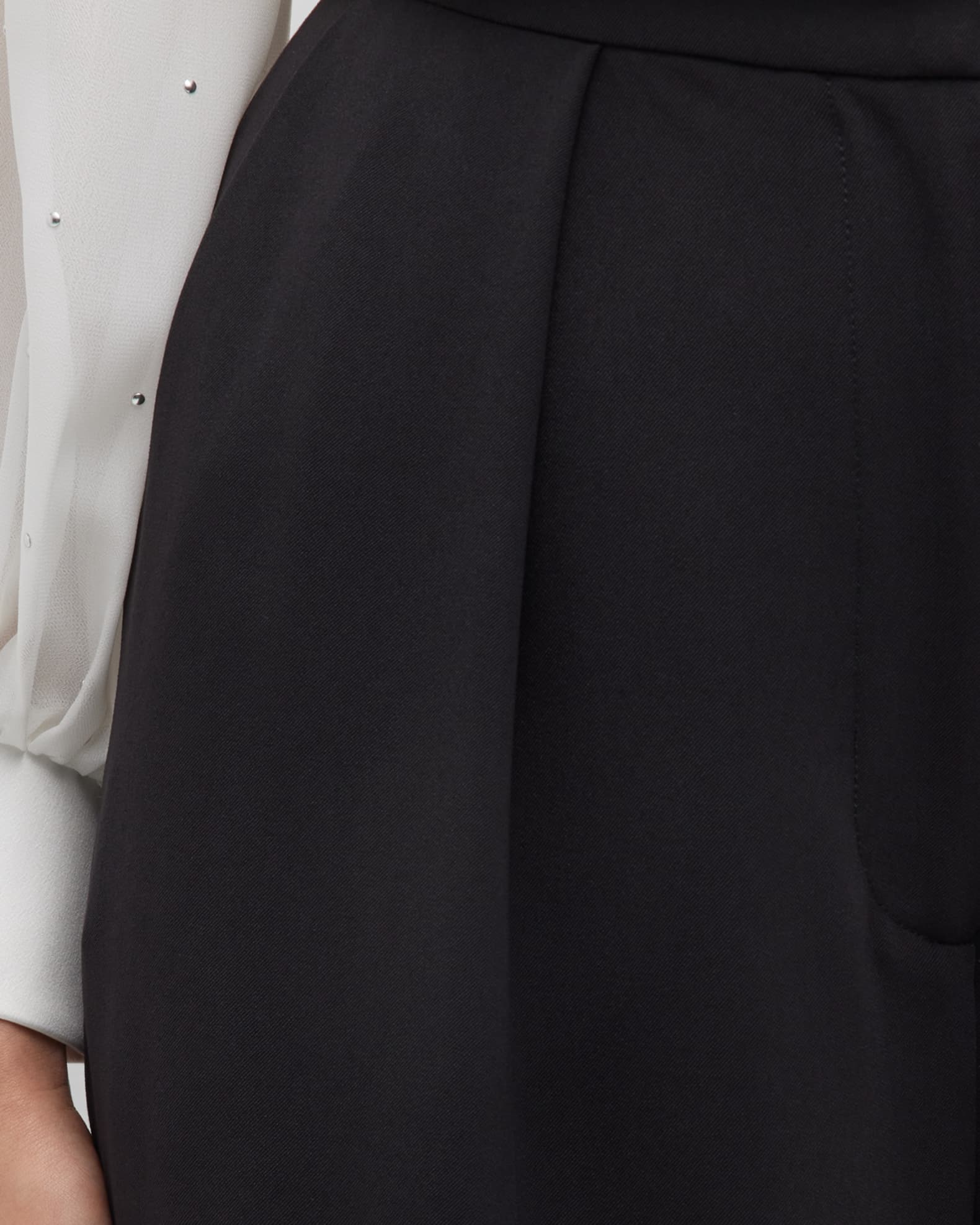 Misook Tailored Wide-Leg Chiffon Pants | Neiman Marcus