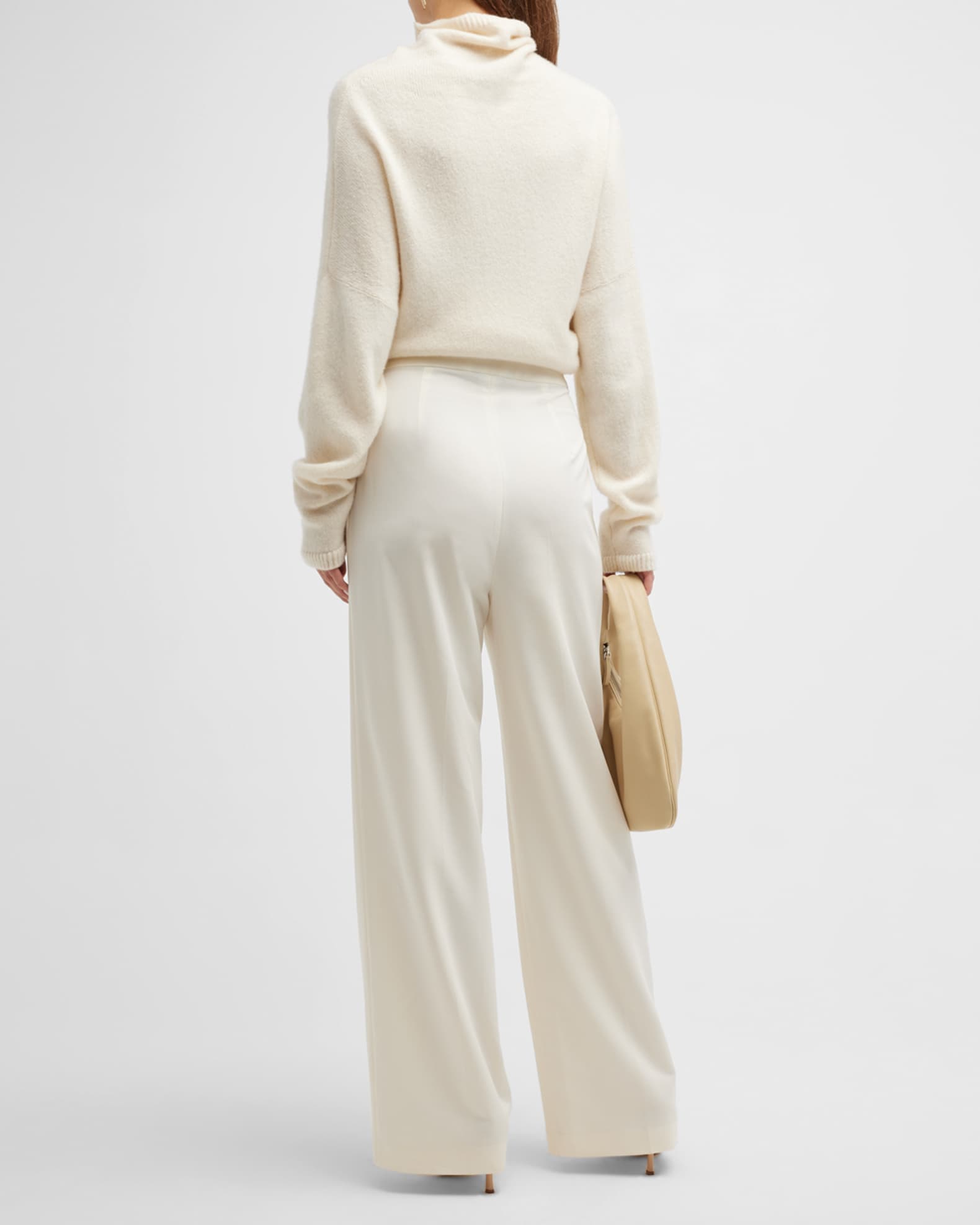 Misook Tailored Wide-Leg Chiffon Pants | Neiman Marcus