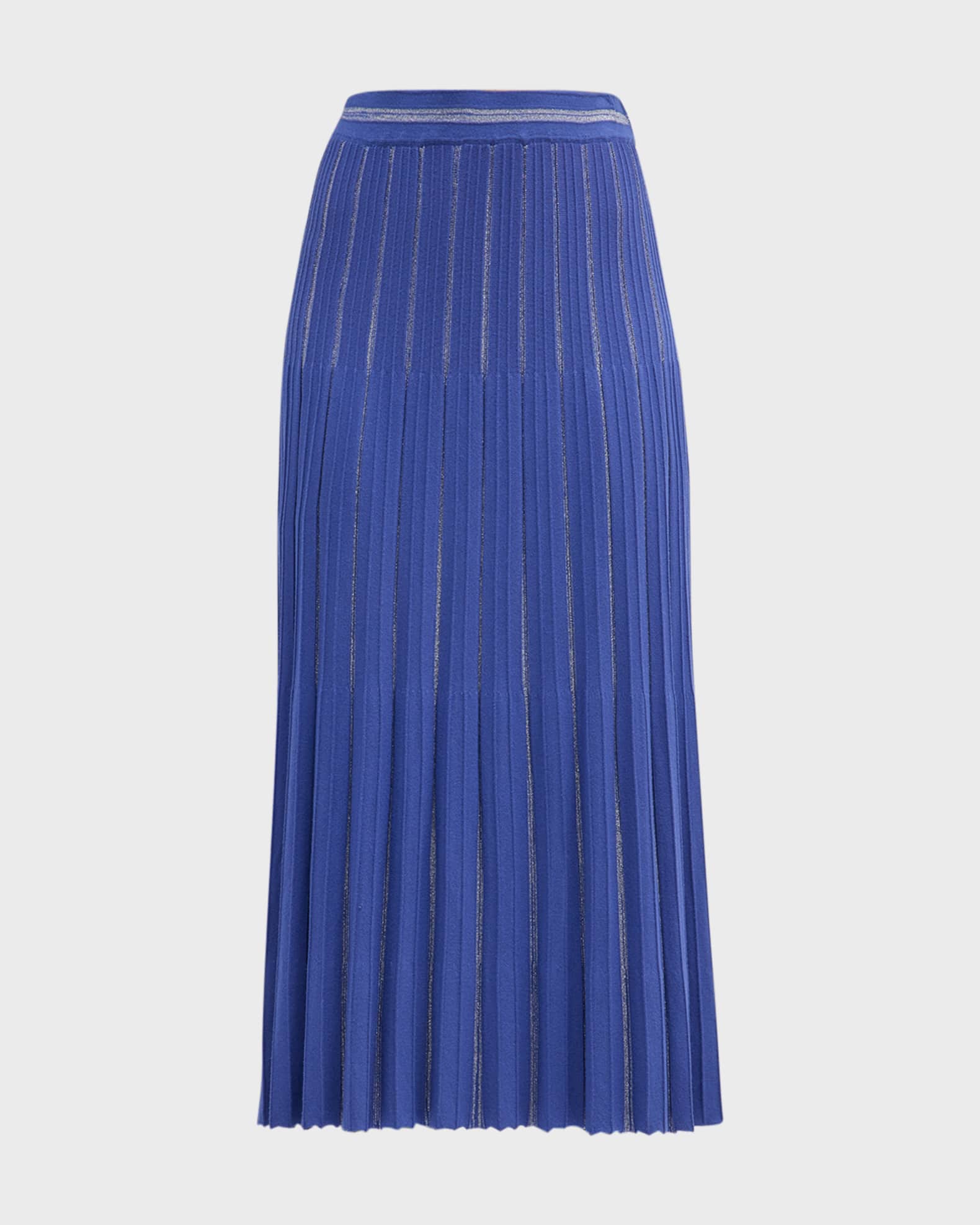 Misook Pleated Shimmer Knit Midi Skirt | Neiman Marcus
