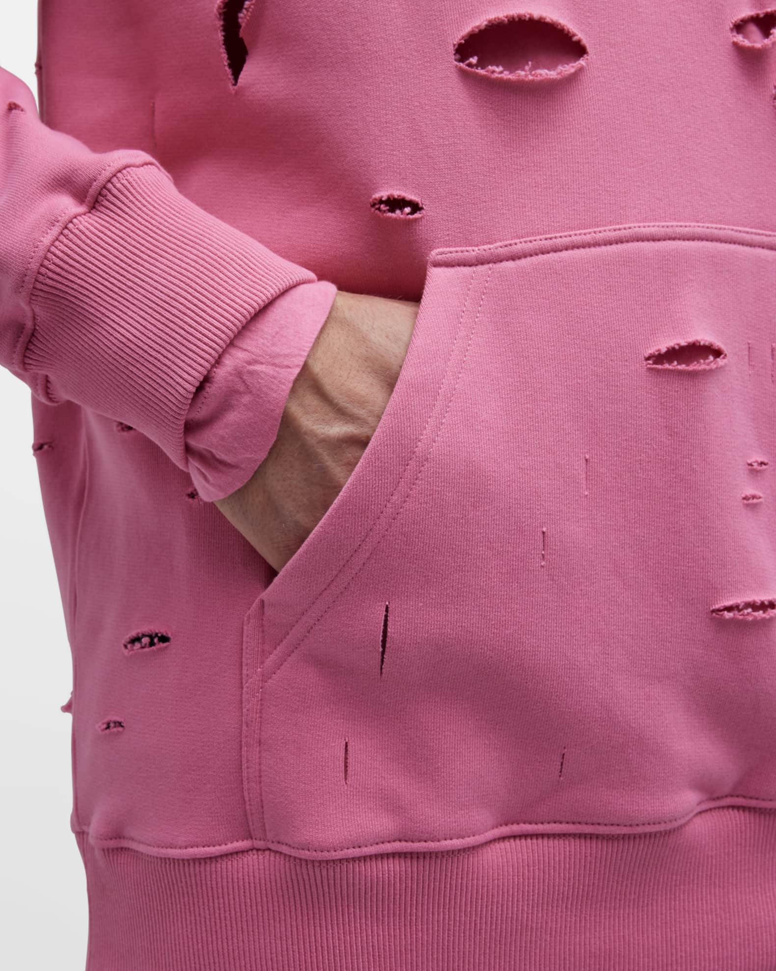 Givenchy Men's Destroyed Logo Pullover Hoodie | Neiman Marcus