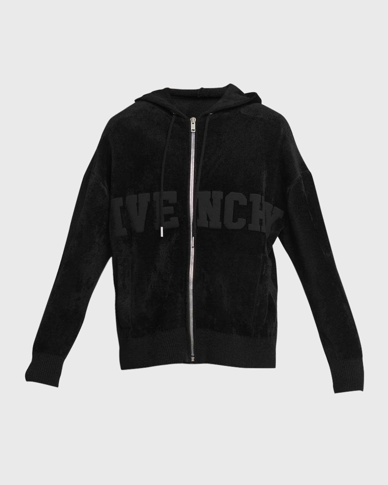 Givenchy Men's Velour Logo Track Jacket | Neiman Marcus