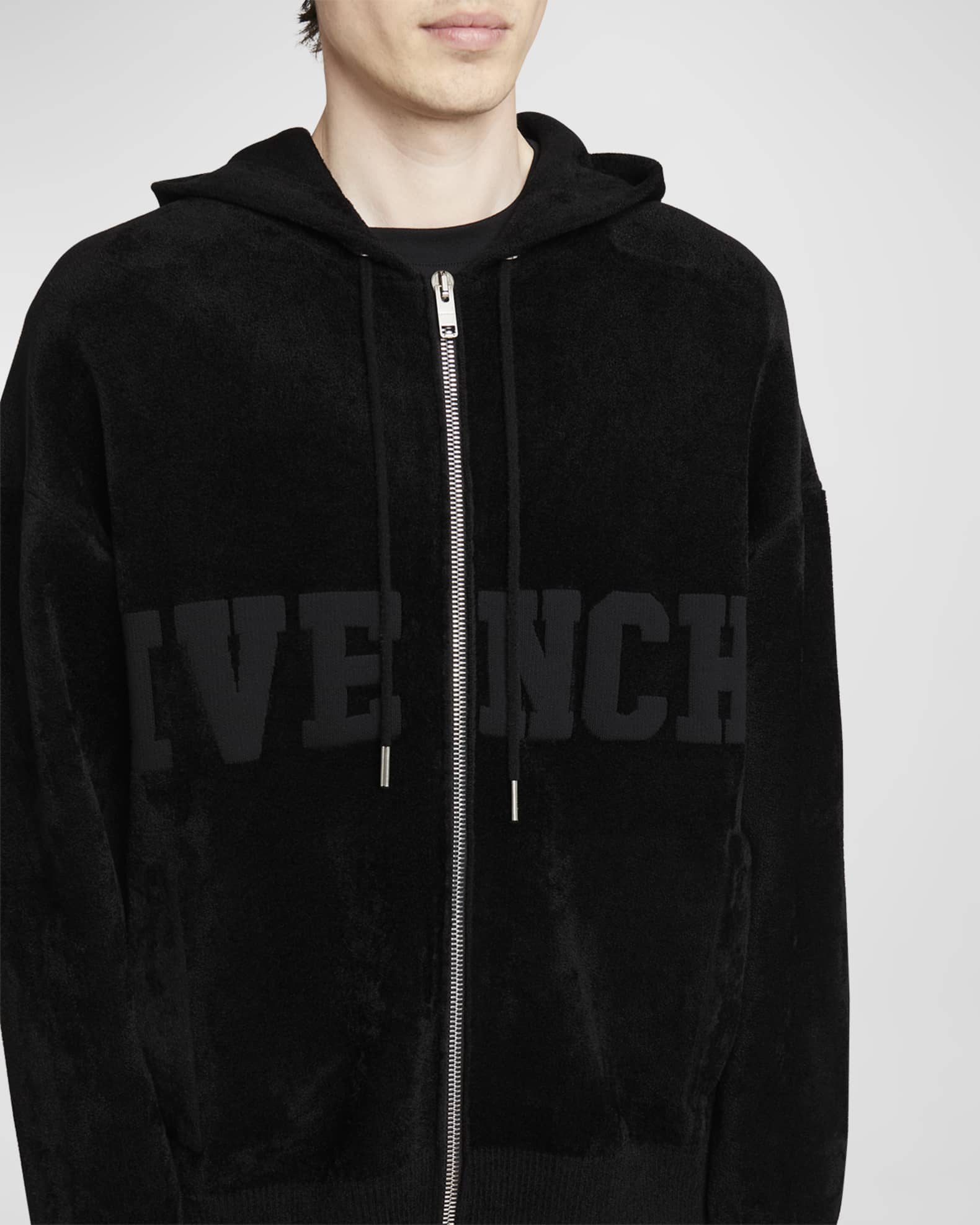 Givenchy Men's Velour Logo Track Jacket | Neiman Marcus