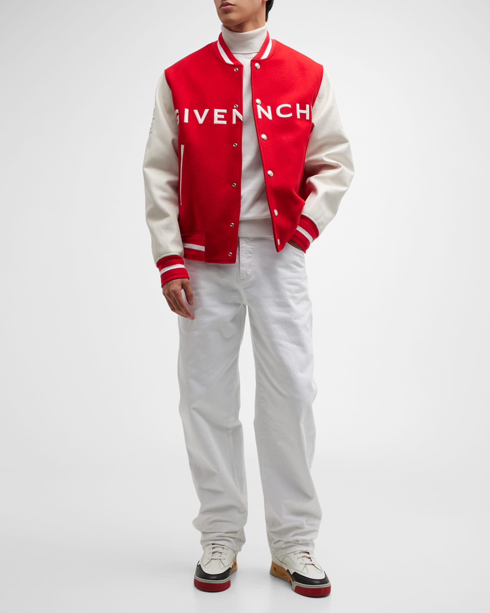 Givenchy Men's Logo Varsity Jacket | Neiman Marcus