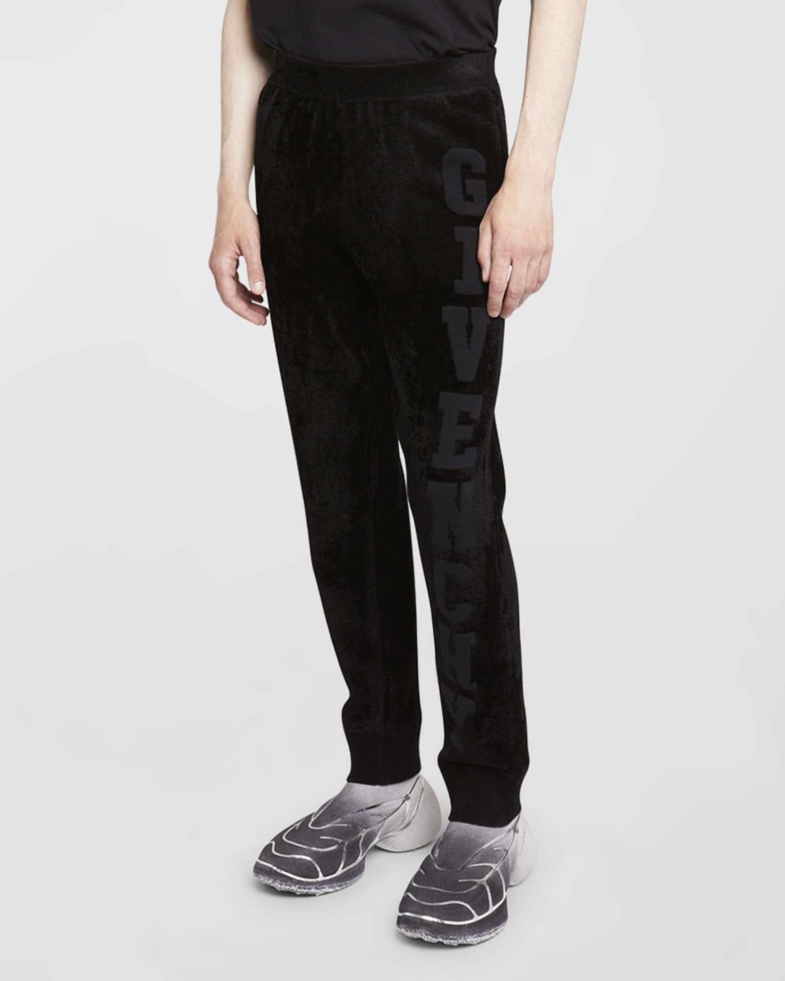 Givenchy Men's Velour Logo Track Pants | Neiman Marcus