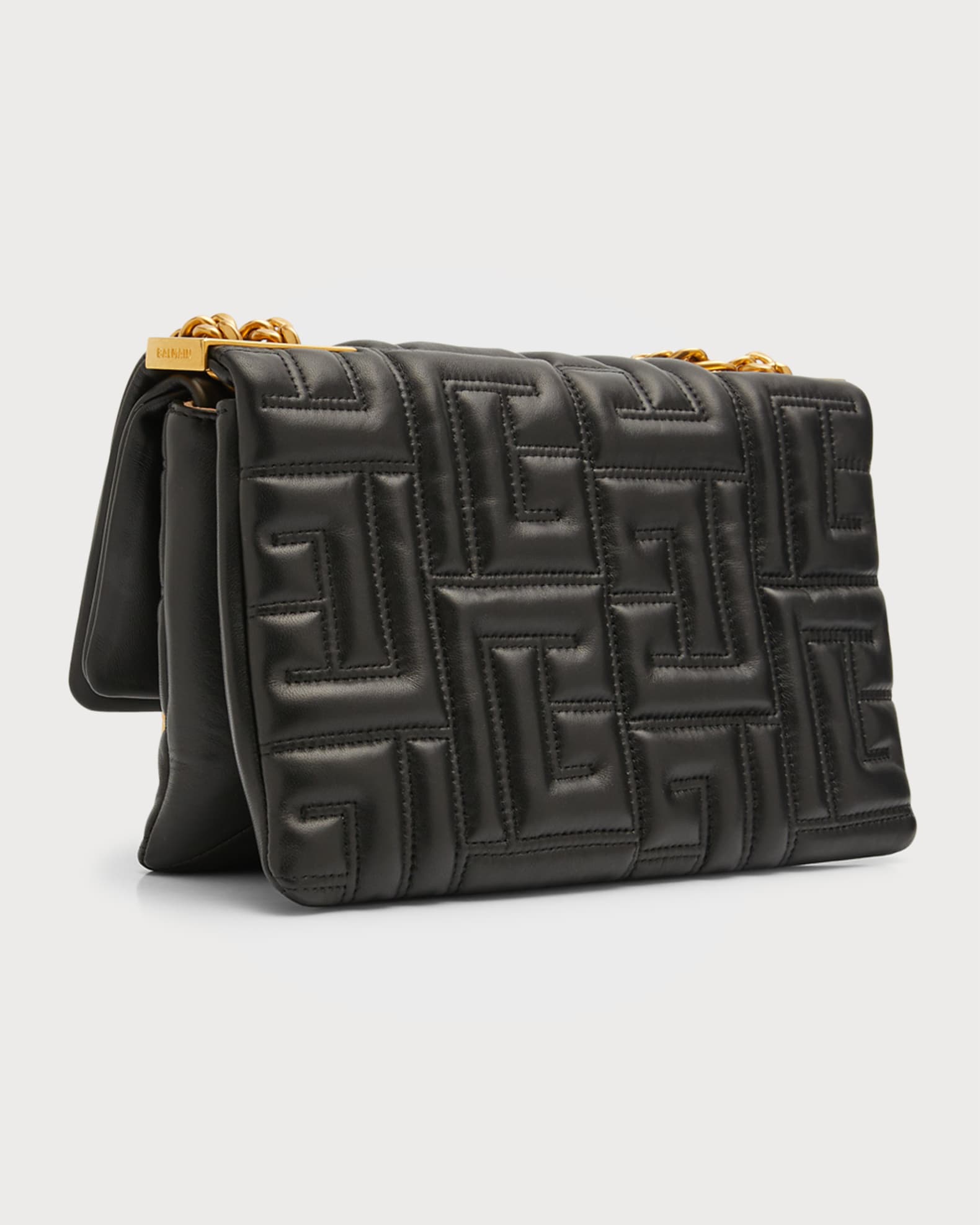 Balmain 1945 Soft Small Shoulder Bag in Monogram Quilted Leather ...