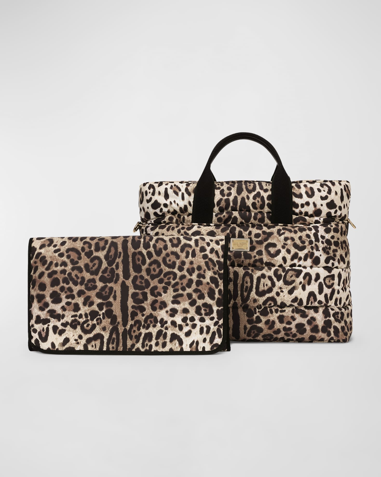 Dolce&Gabbana Leopard-Print Diaper Bag W/ Changing Mat | Neiman Marcus