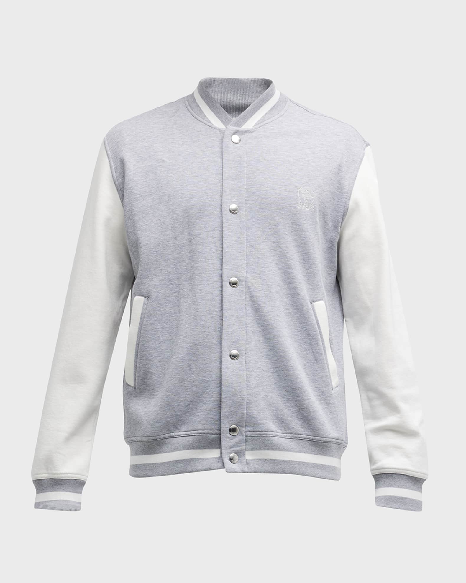 Brunello Cucinelli Men's Snap-Front Baseball Jacket | Neiman Marcus