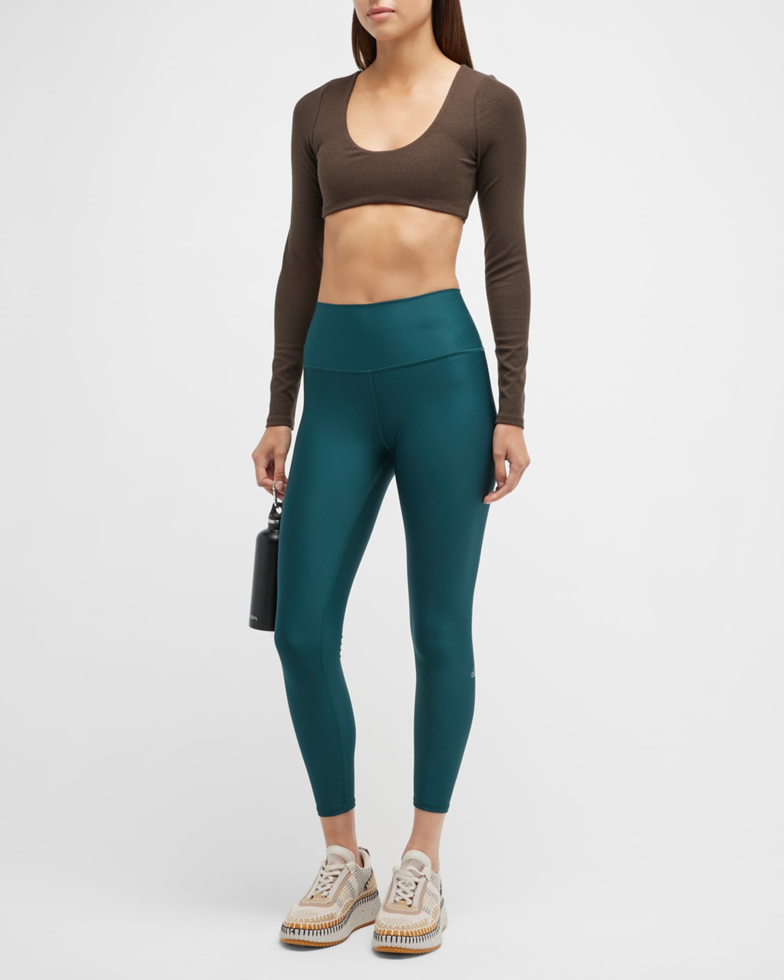 Alo Yoga Ribbed Defined Long-Sleeve Bra | Neiman Marcus