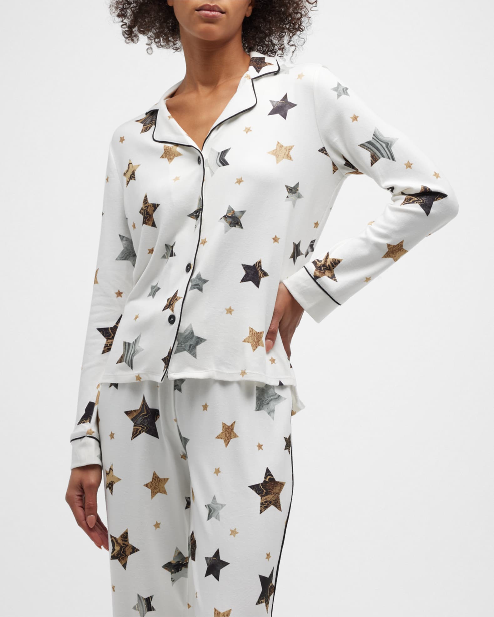 PJ Salvage Shoot For The Stars Cropped Pajama Set | Neiman Marcus