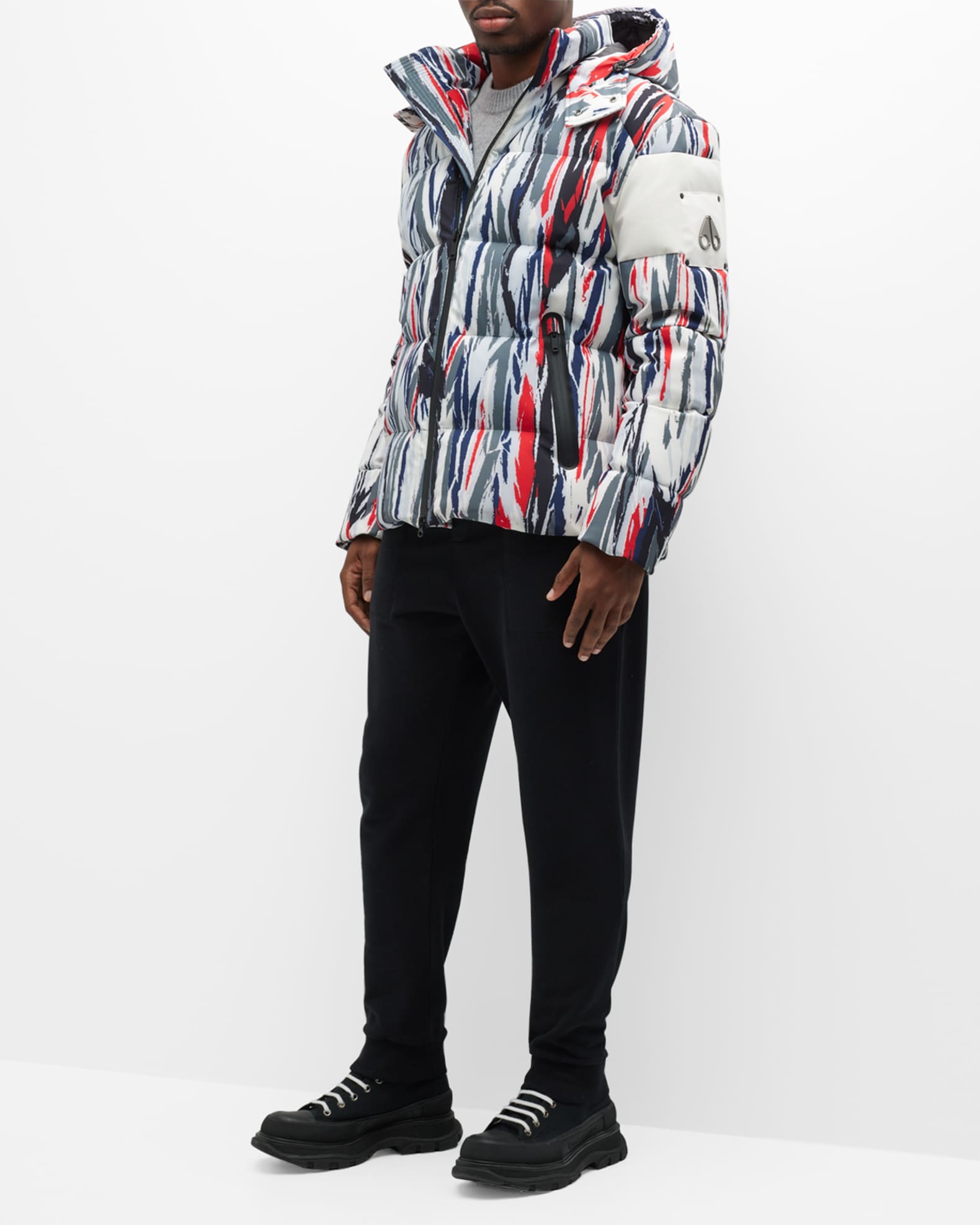 Moose Knuckles Men's Strivers Row Monogram Puffer Jacket | Neiman Marcus