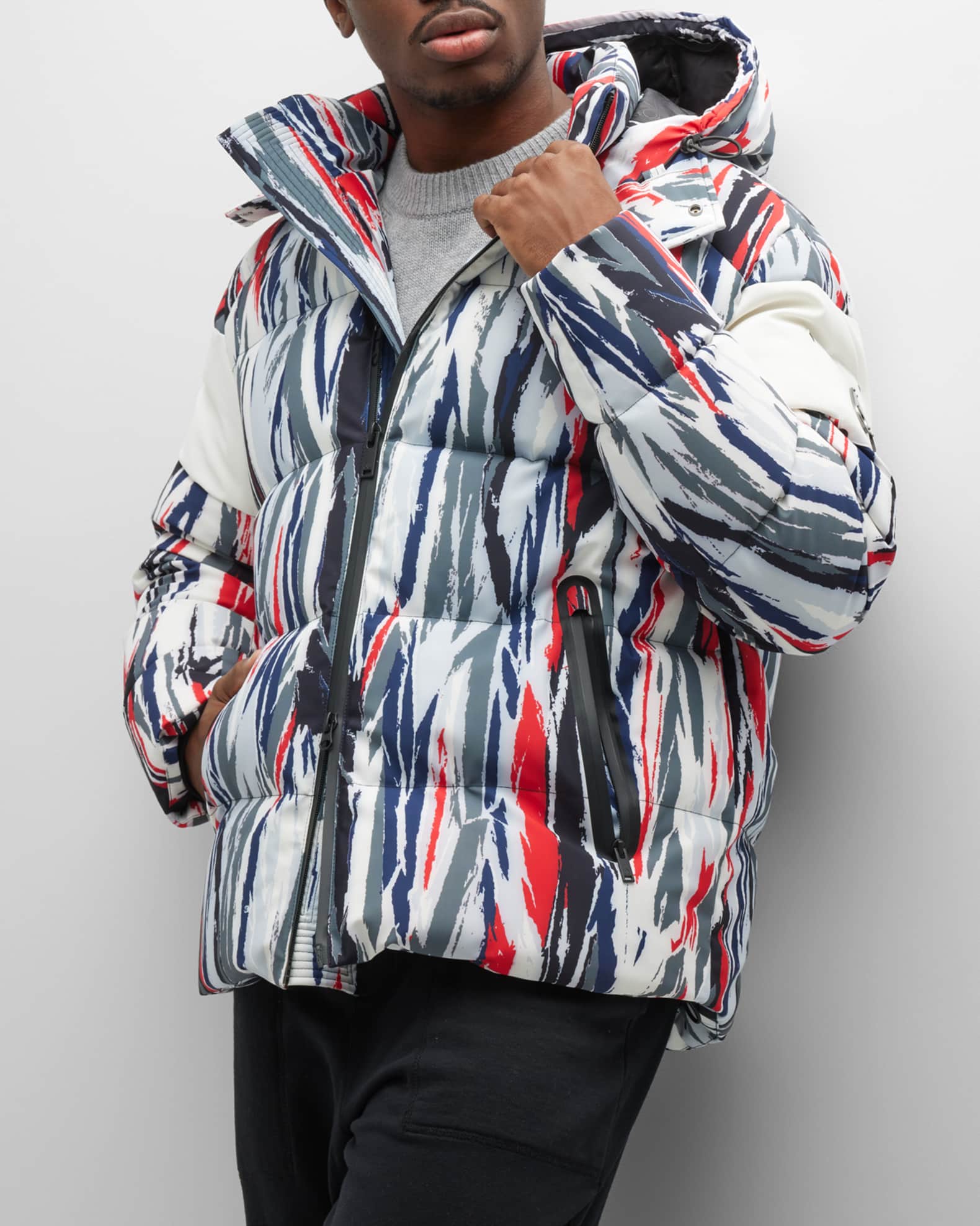 Moose Knuckles Men's Strivers Row Monogram Puffer Jacket | Neiman Marcus