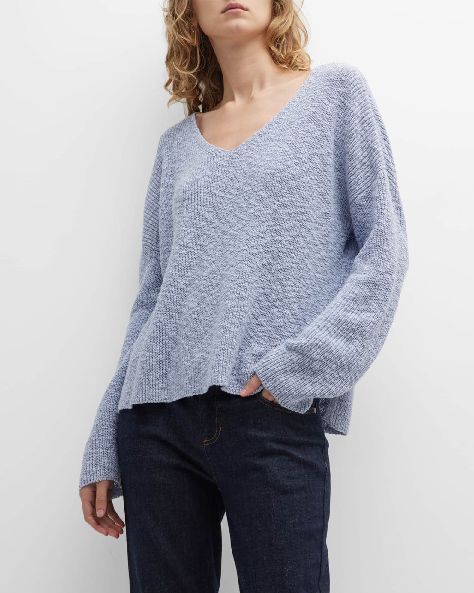 Eileen Fisher Oversized Slubby Knit Pullover | Neiman Marcus