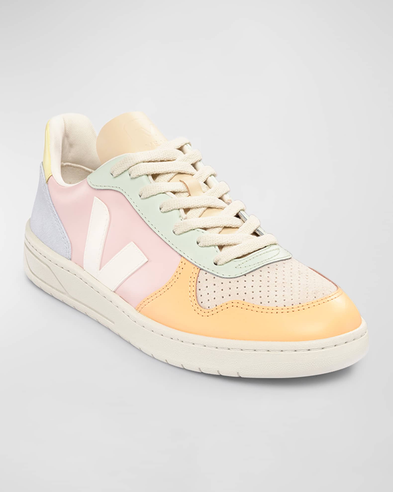 VEJA V-10 Colorblock Leather Low-Top Sneakers | Neiman Marcus