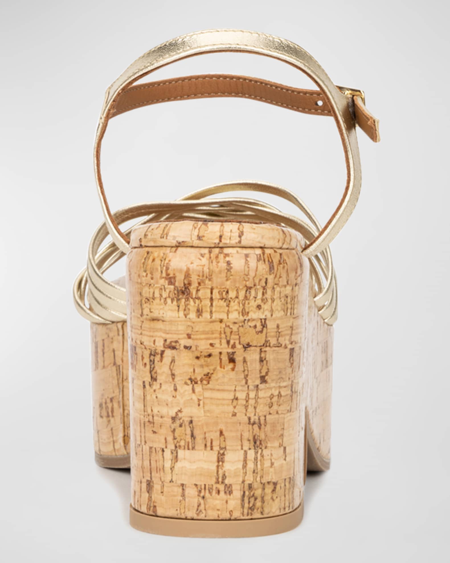 Aquatalia Elene Metallic Caged Platform Sandals | Neiman Marcus