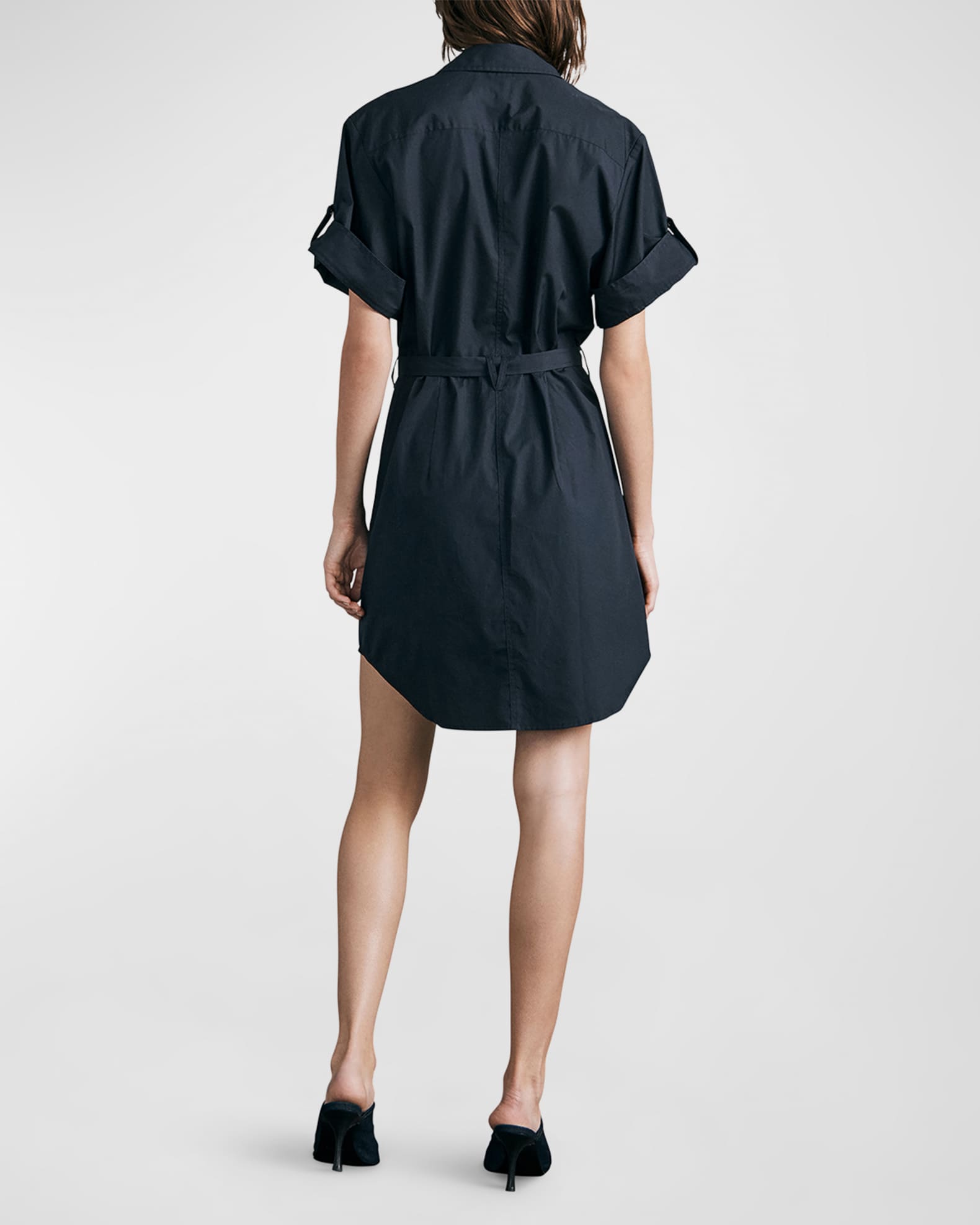 Rag & Bone Roxanne Short Sleeve Mini Utility Dress | Neiman Marcus