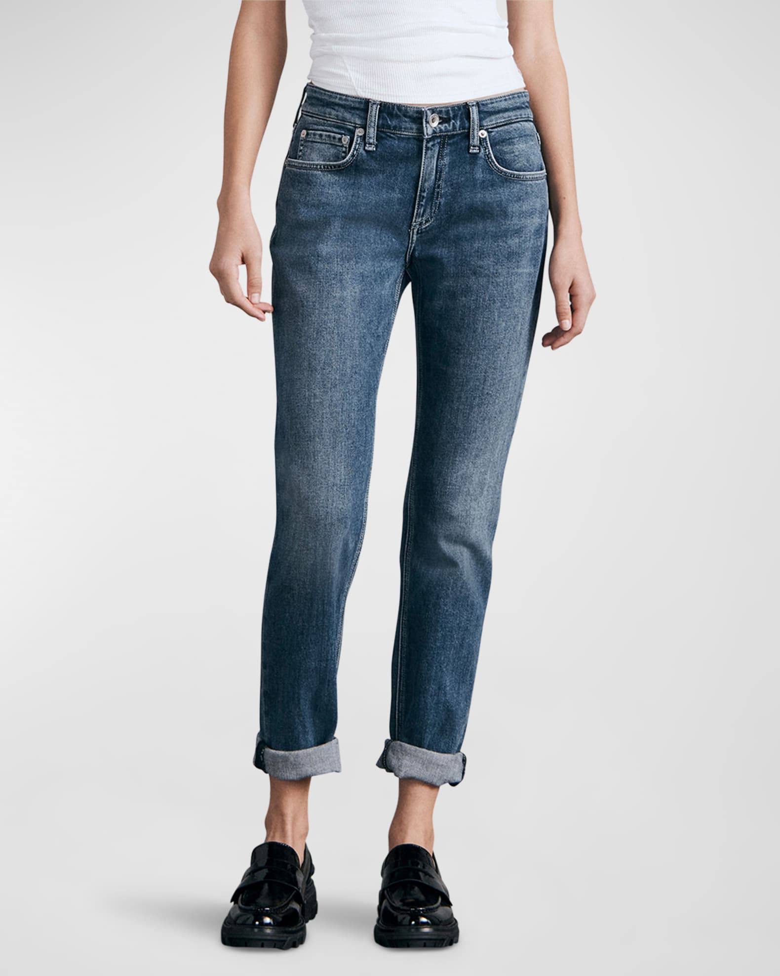 Rag & Bone Dre Low-Rise Slim Boyfriend Jeans | Neiman Marcus