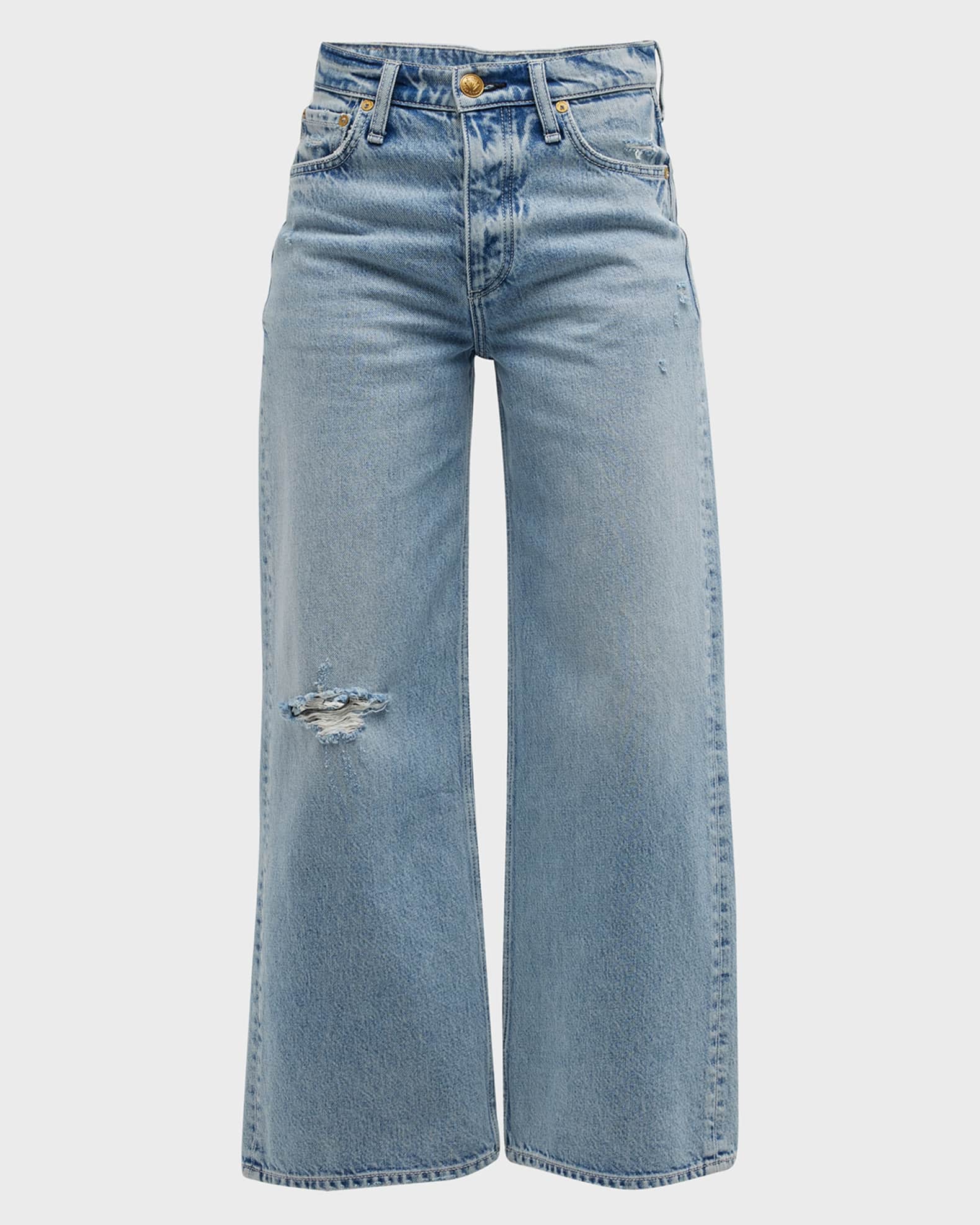 Rag & Bone Andi High-Rise Wide Ankle Jeans | Neiman Marcus