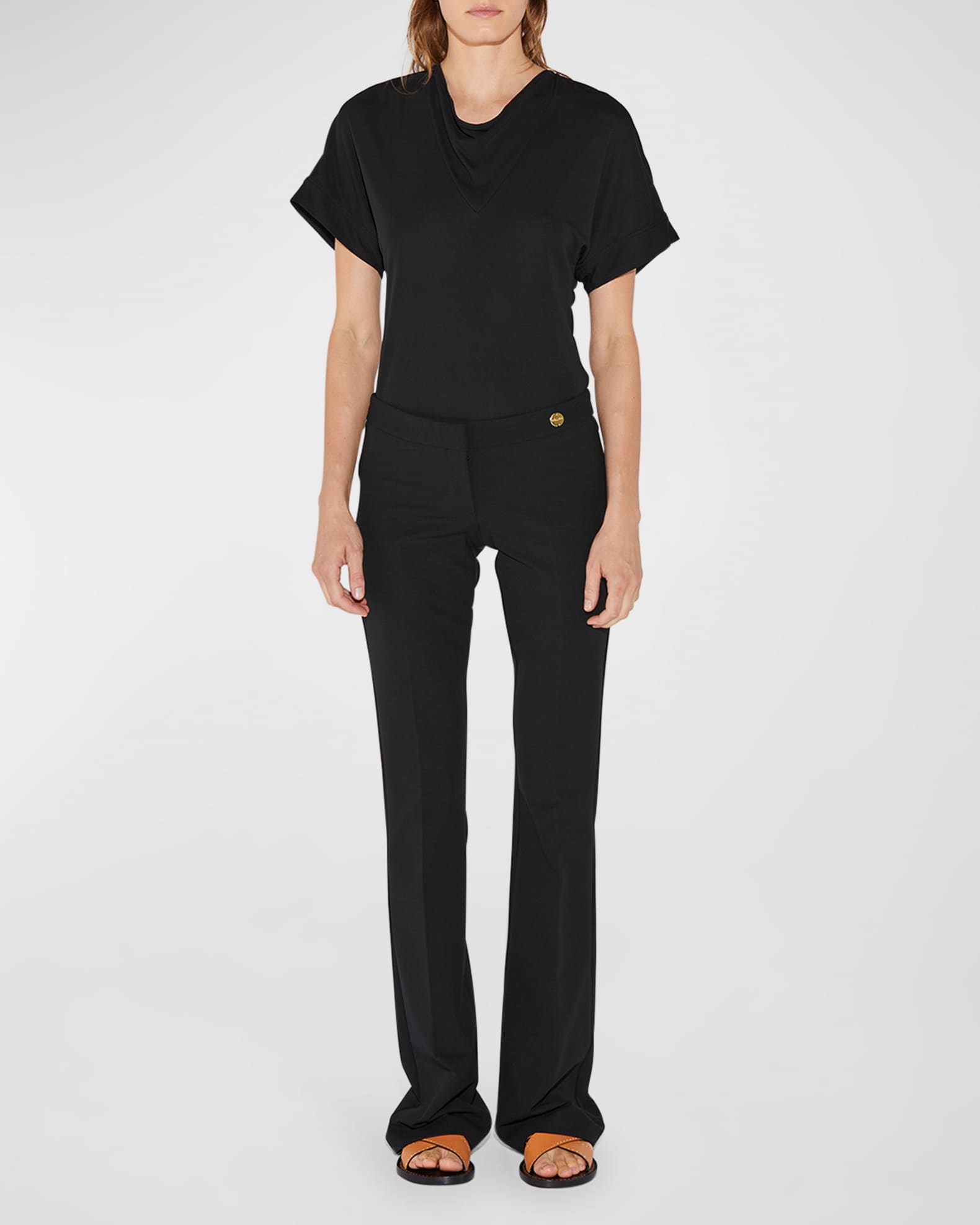 CALLAS Milano Jules Low-Rise Stretch Flare Pants | Neiman Marcus